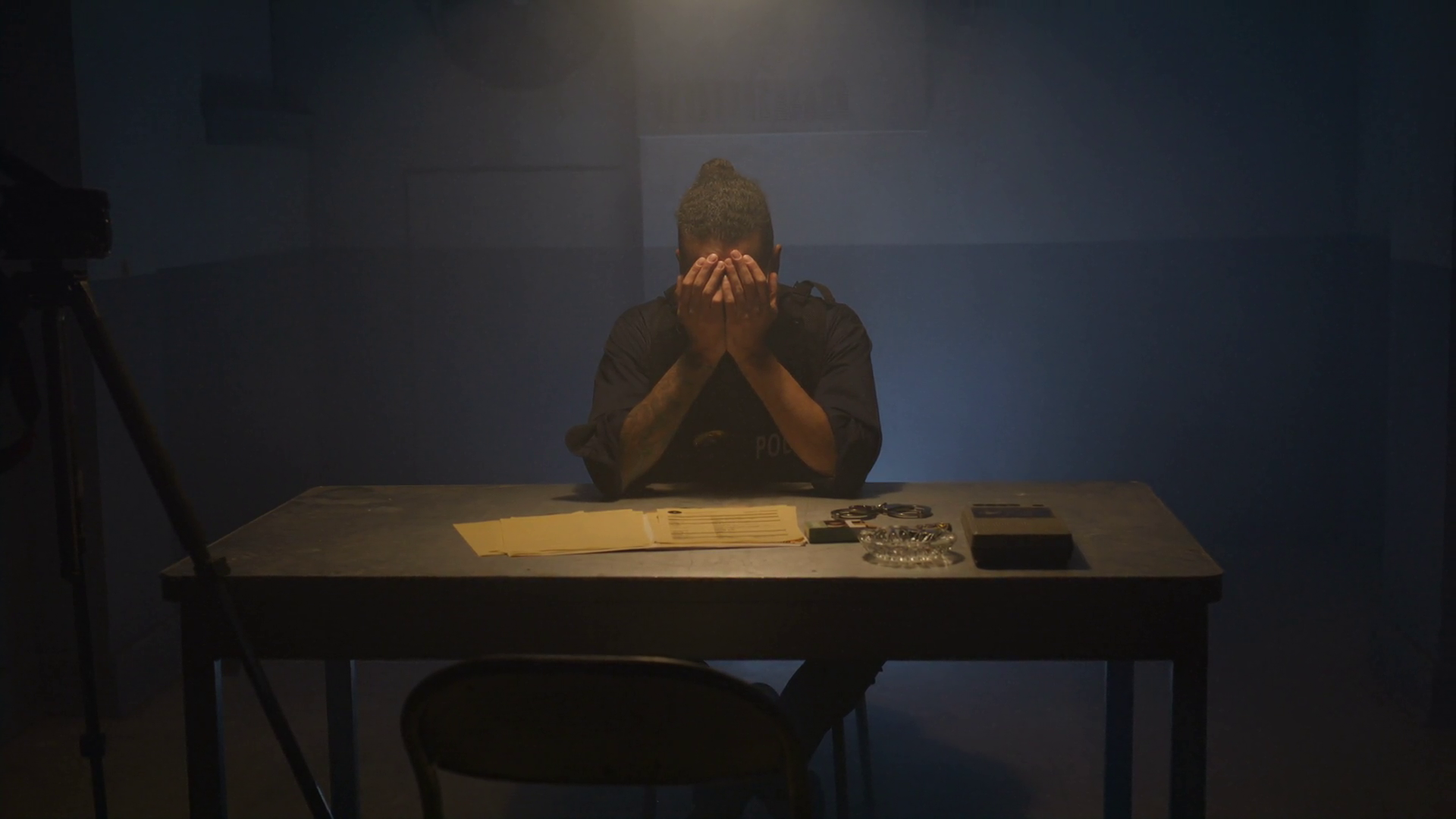 Frustrated Police Officer In Interrogation Stock Footage SBV-351671797 ...