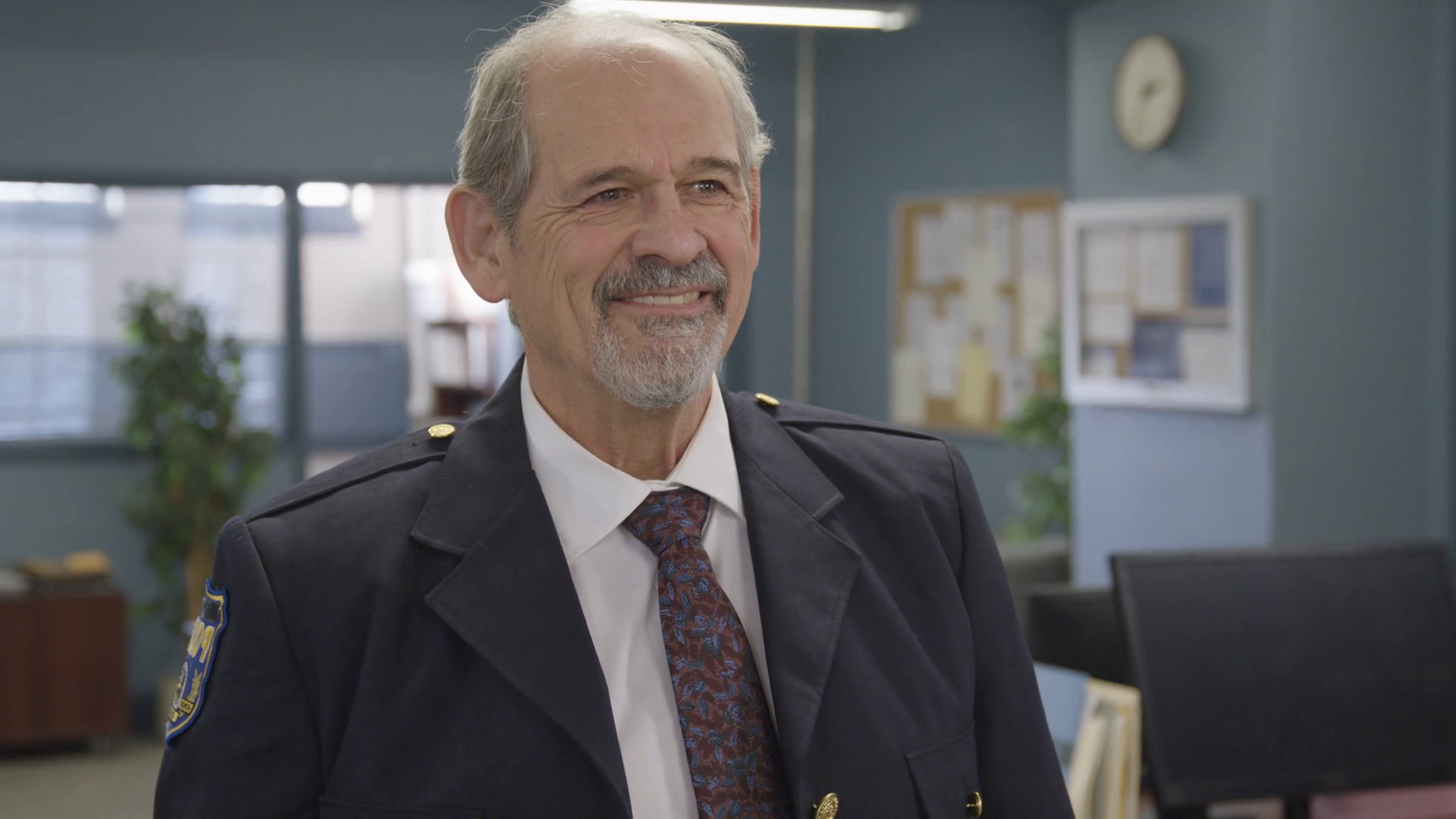Police Chief Smiling In Precinct Office Stock Footage SBV-349888072 ...