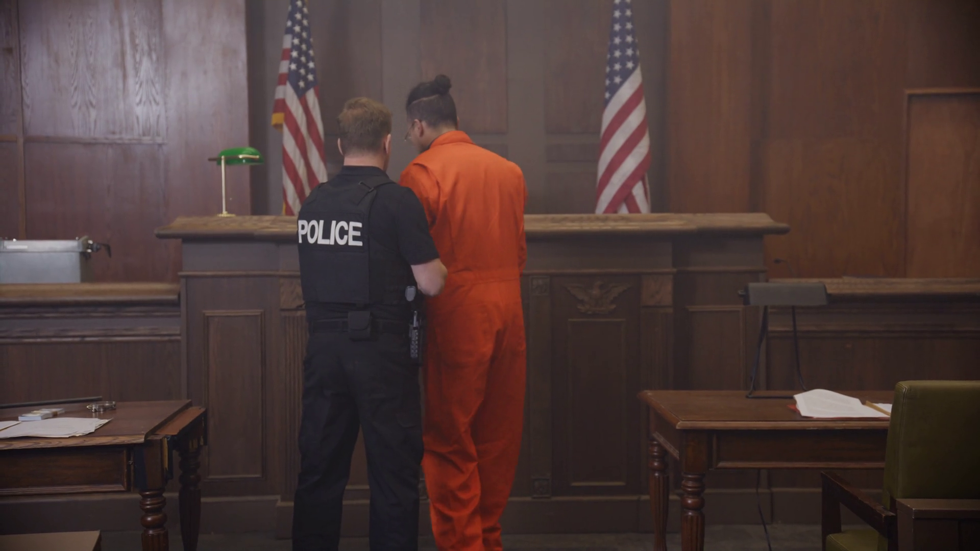 Police Escorting Inmate Into Court Date Stock Footage SBV-351671921 ...