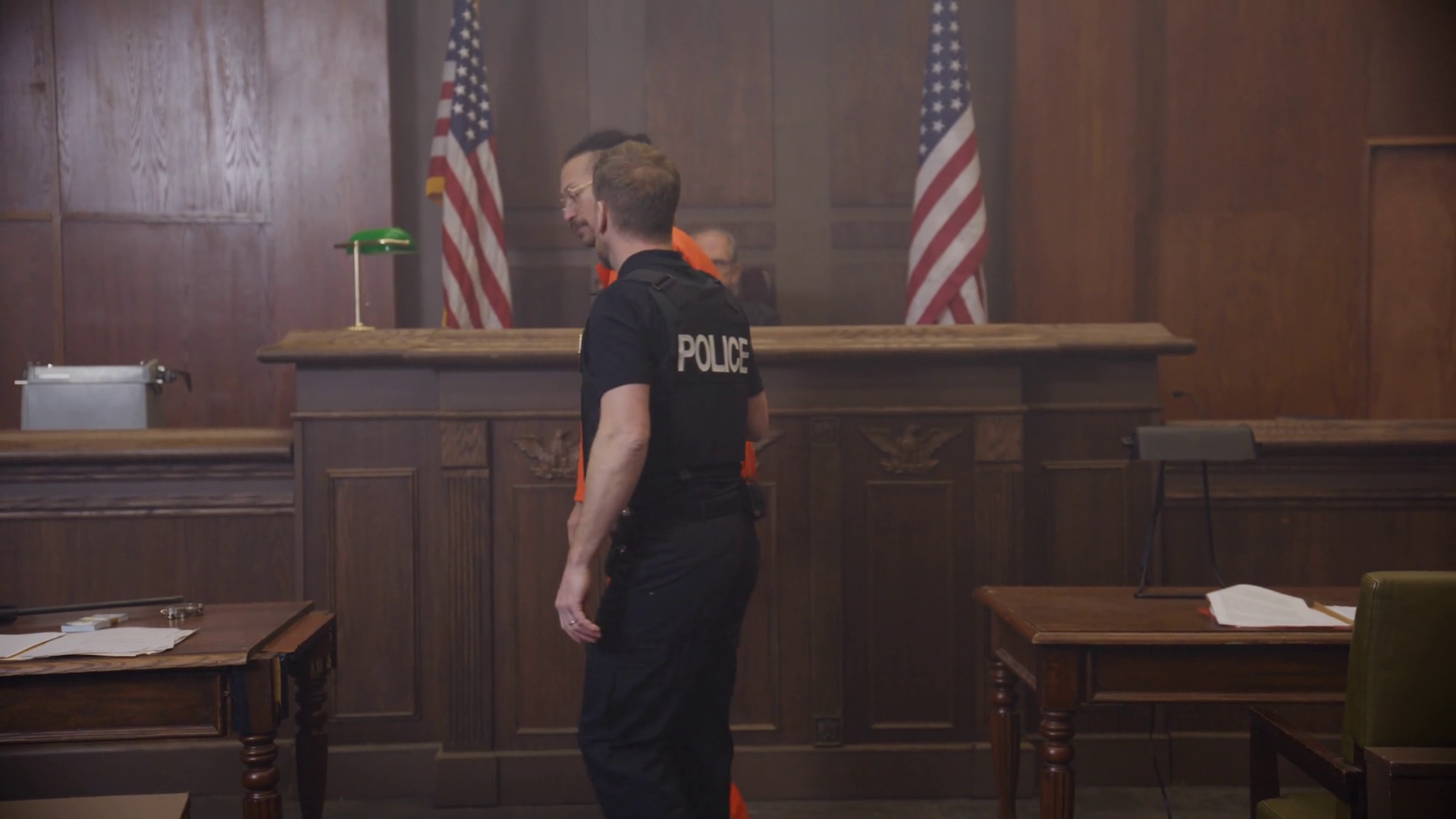Police Escorting Inmate Out From Court Room Stock Footage SBV-351671922 ...