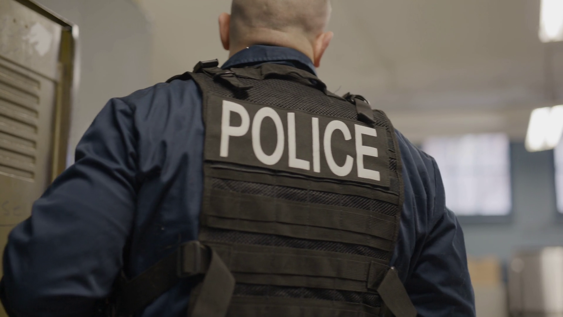 Police Officer In Locker Room Getting Dressed Stock Footage SBV ...
