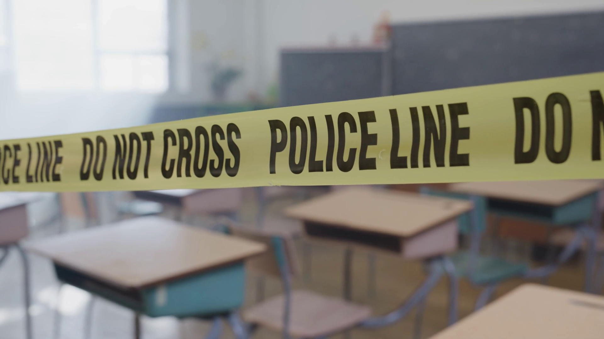 Police Tape In Class Room Crime Scene Stock Footage SBV-351672587 ...