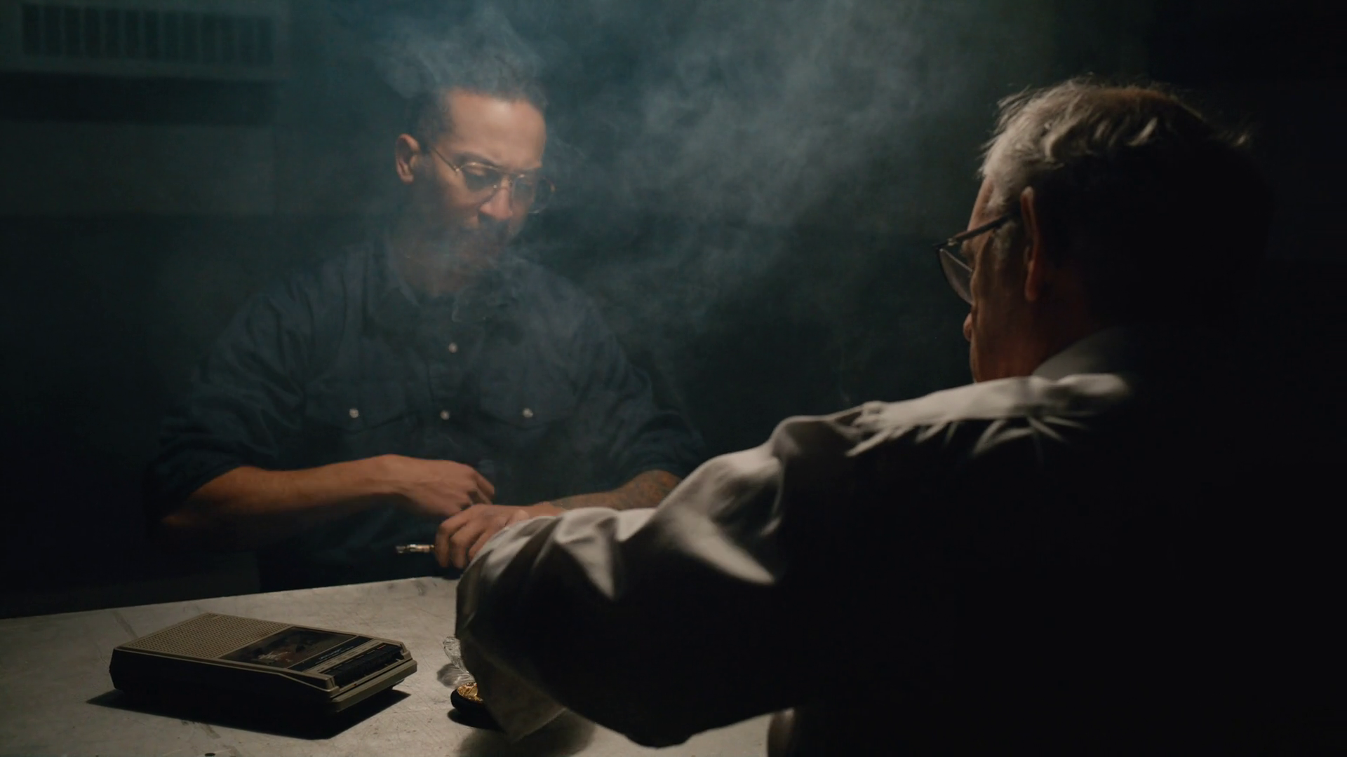 Smoke Filled Questionning Room With Cop Stock Footage SBV-351672624 ...