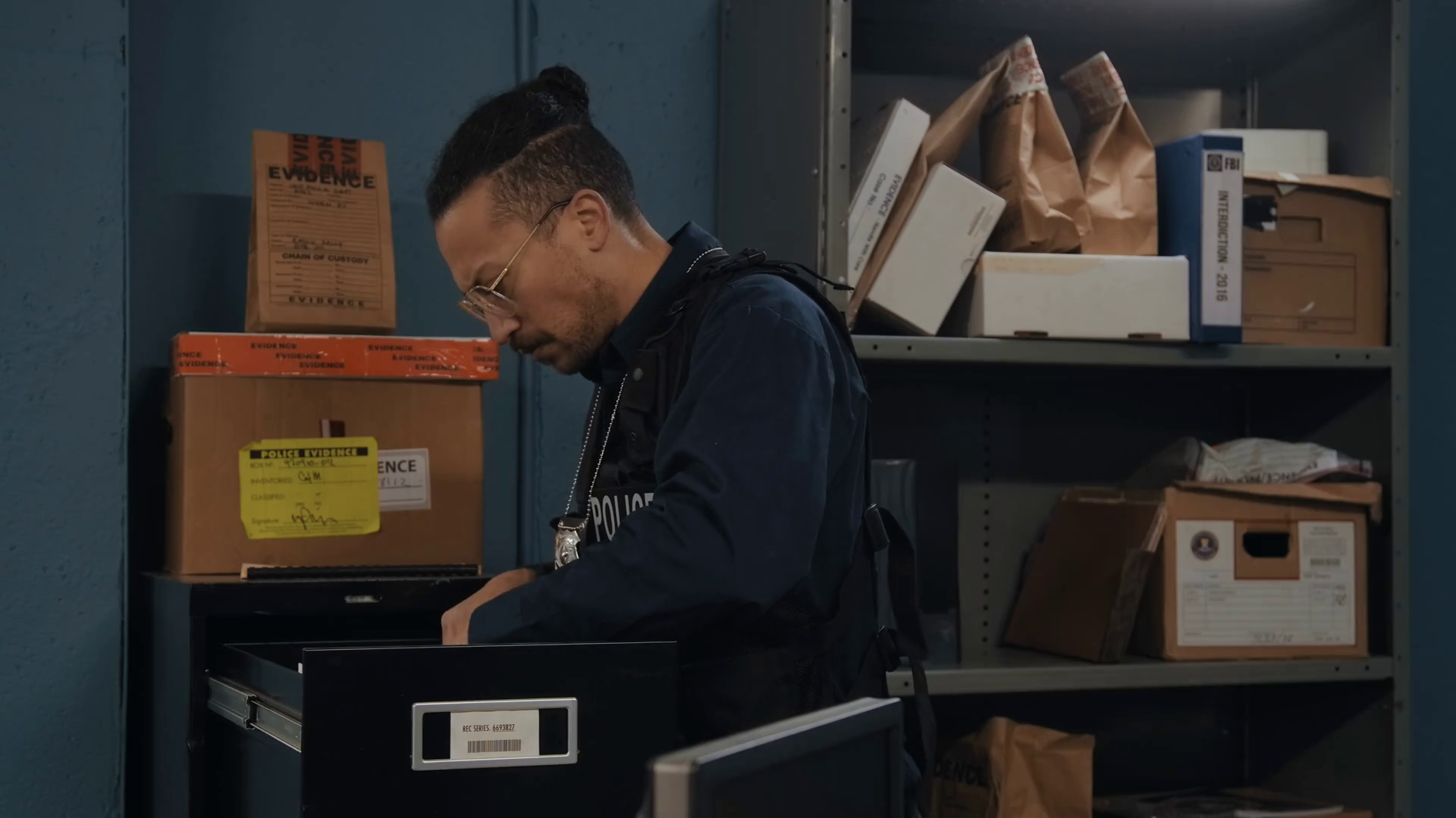 Steve Police Officer Digging Through Files Stock Footage SBV-352658722 ...