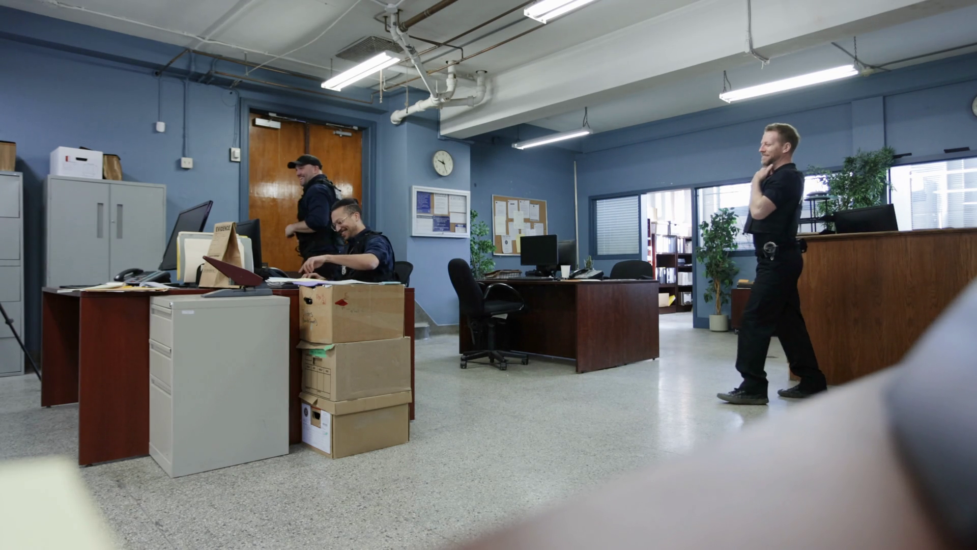 Team Of Police Officers Inside Precinct Stock Footage SBV-352642052 ...