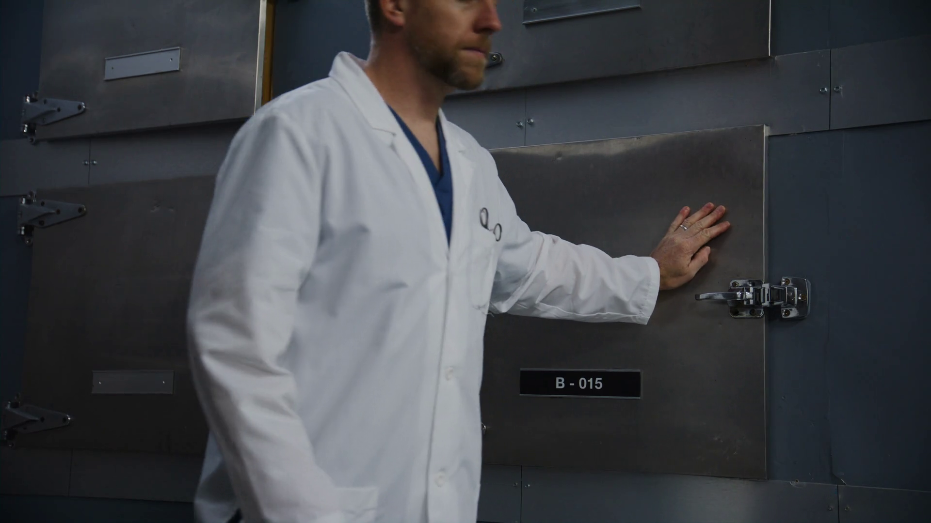 Doctor Closes Door Of Cooler In Morgue Stock Footage SBV-348933193 ...