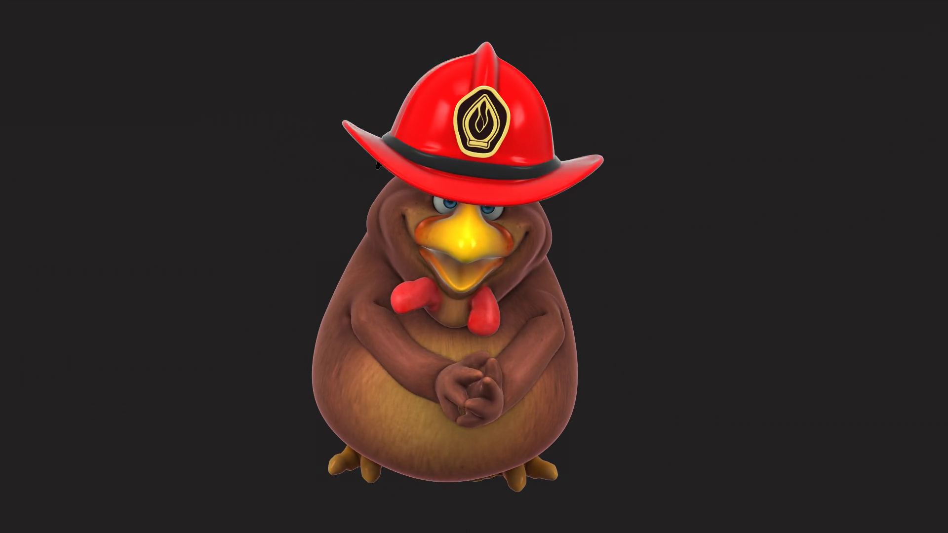 Fun 3d Cartoon Firefighter Chicken (on Alpha) Stock Footage SBV ...