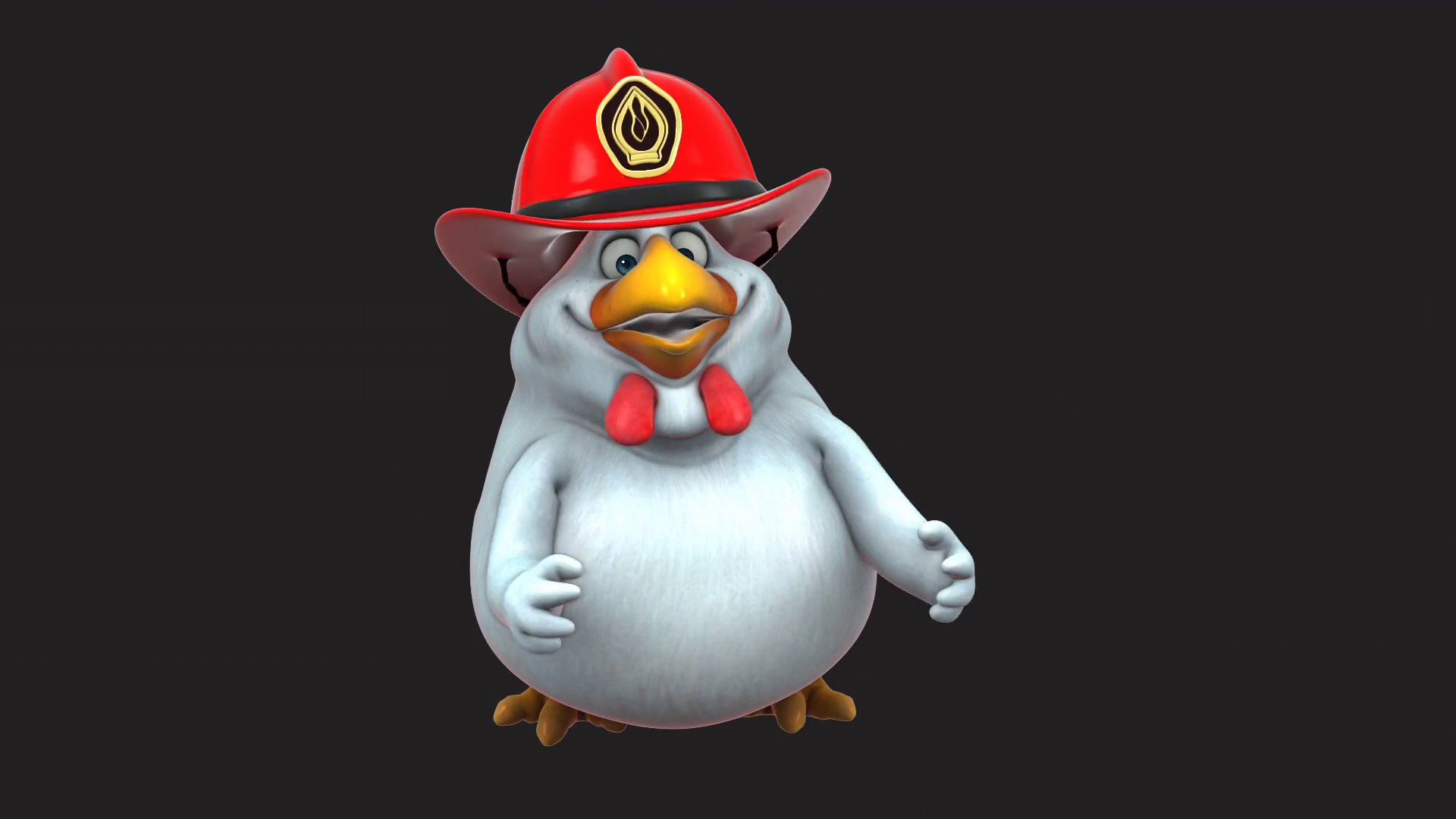 Fun 3d Cartoon Firefighter Chicken (on Alpha) Stock Footage SBV ...
