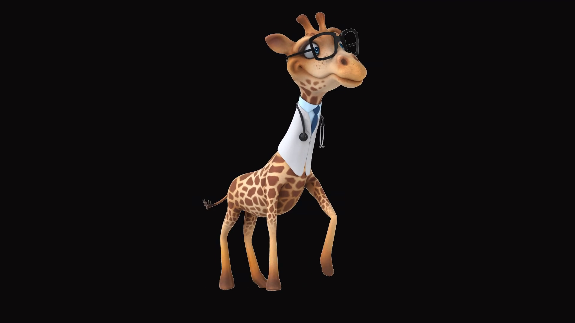 Fun 3d Cartoon Doctor Giraffe Walking (with Stock Footage SBV-351762763 ...