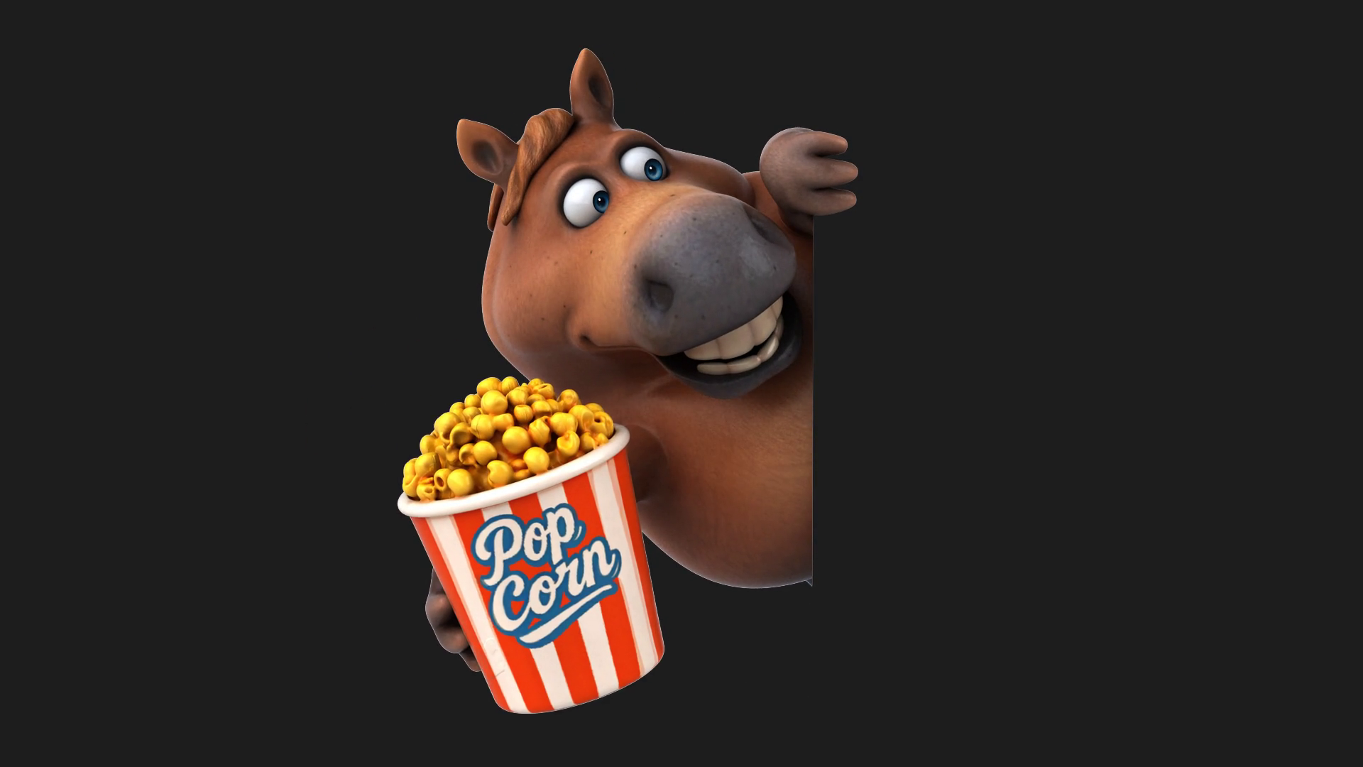 Fun 3d Cartoon Horse With Popcorn (on Alpha) Stock Footage SBV ...