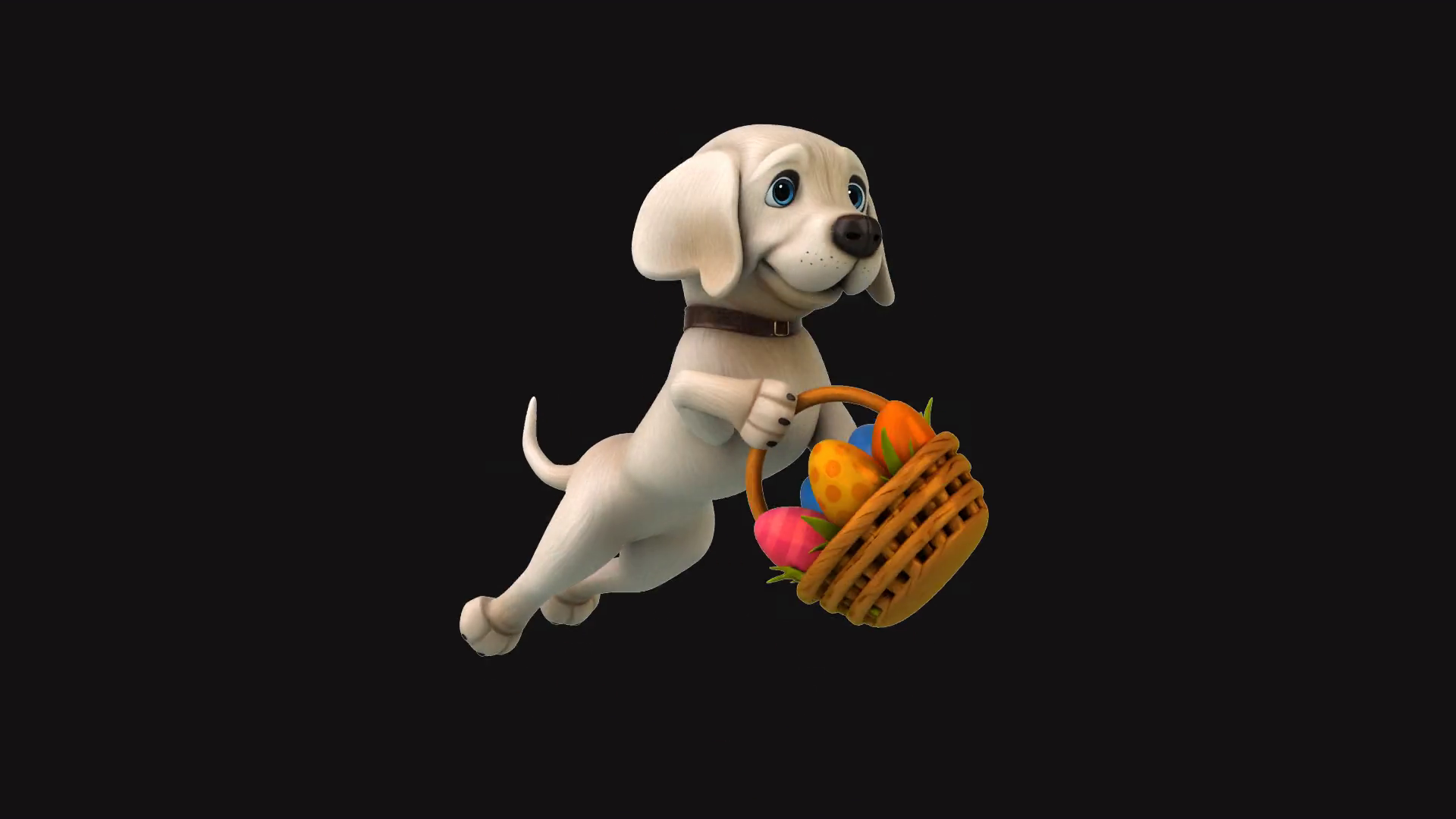 Fun 3d Cartoon Labrador With Easter Eggs (on Stock Footage SBV ...