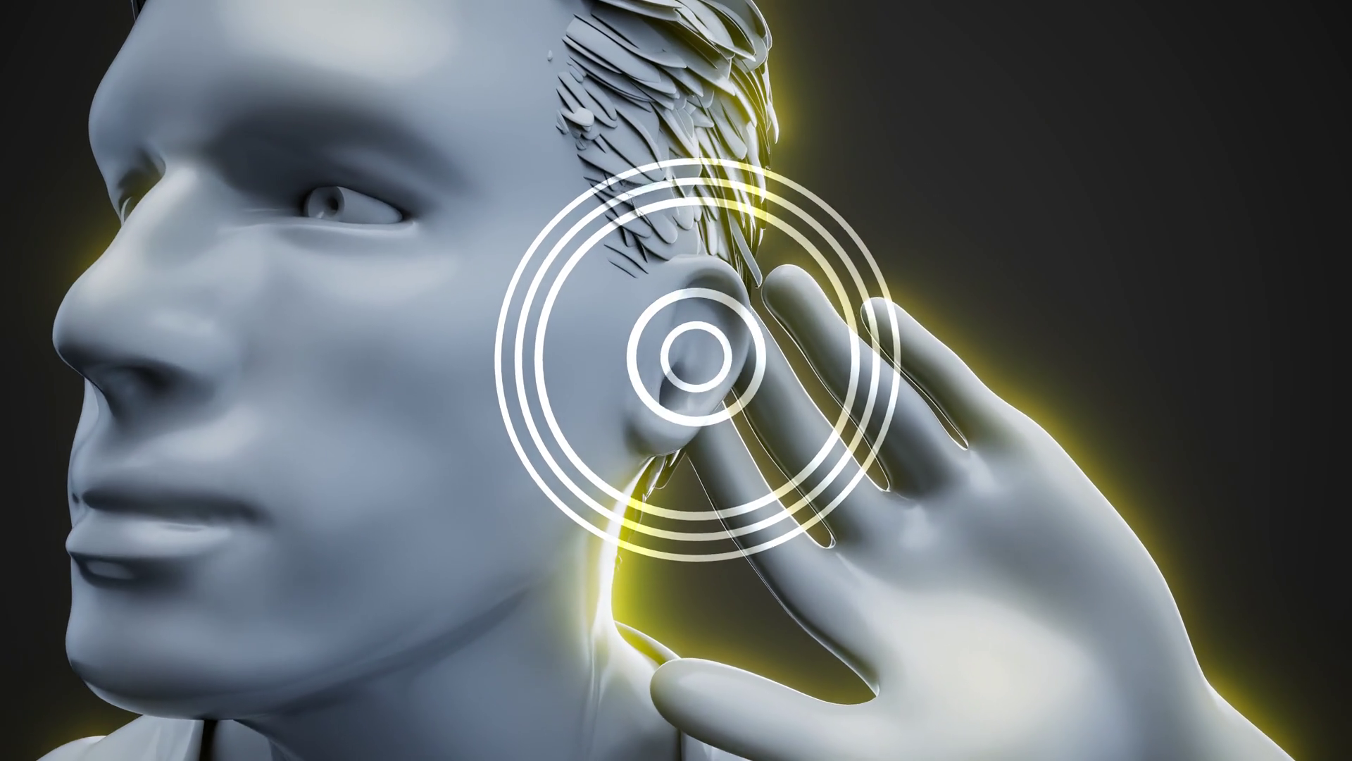 Conceptual Animation Of Man With Hearing Loss Stock Footage SBV ...