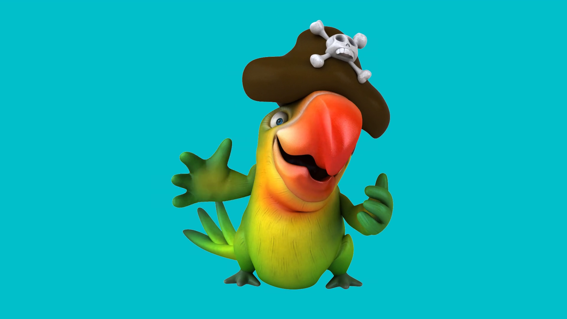Fun 3d Cartoon Parrot Waving (with Alpha Stock Footage SBV-351914830 ...