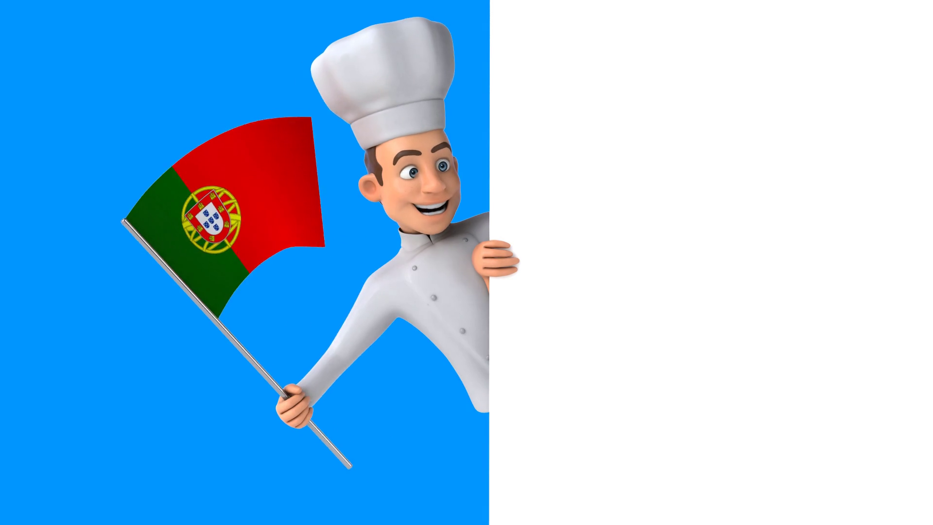 Fun 3d Cartoon Chef With Flag From Portugal Stock Motion Graphics SBV ...