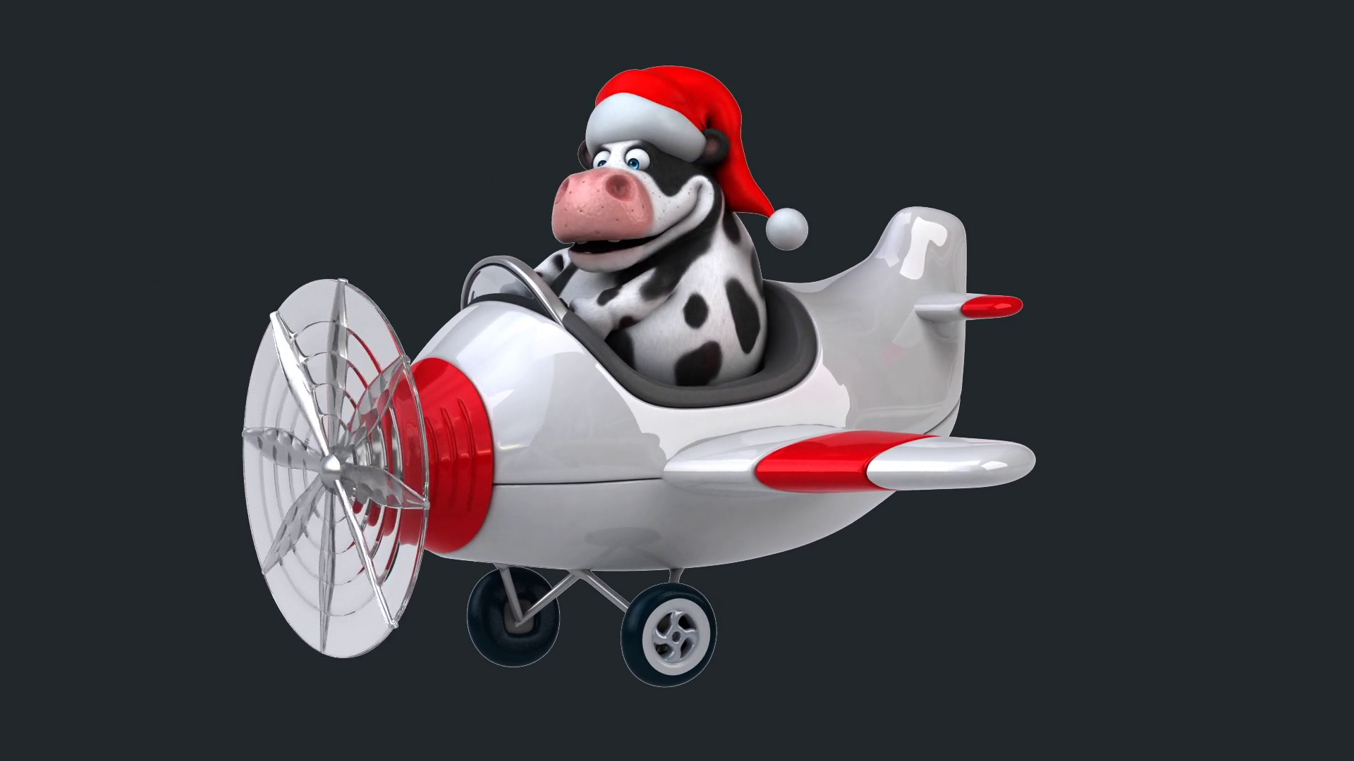 Fun 3d Fun Cow Pilot Flying In Plane In Stock Motion Graphics SBV ...