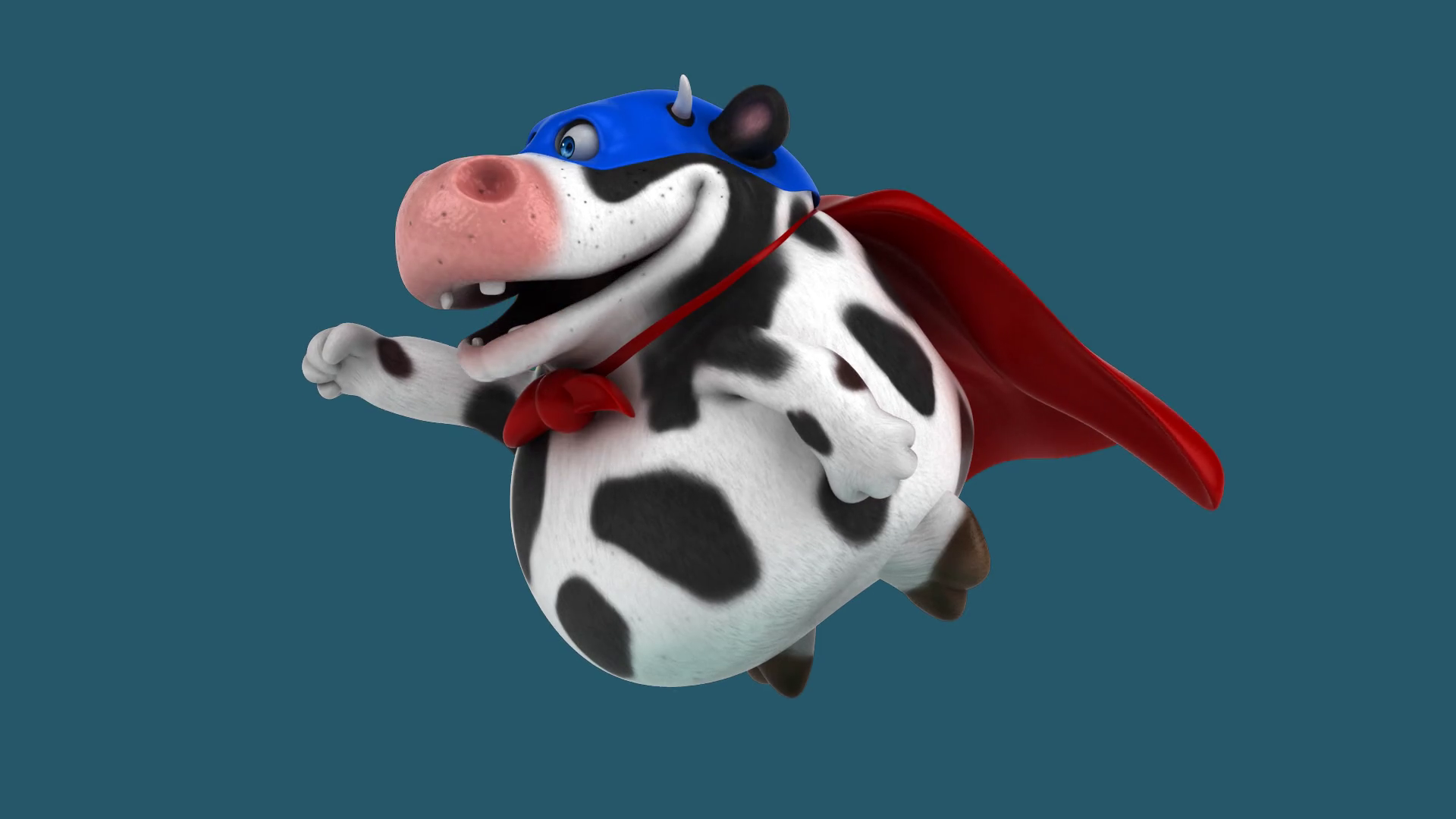 Fun 3d Cow Superhero Flying (with Alpha Stock Motion Graphics SBV ...