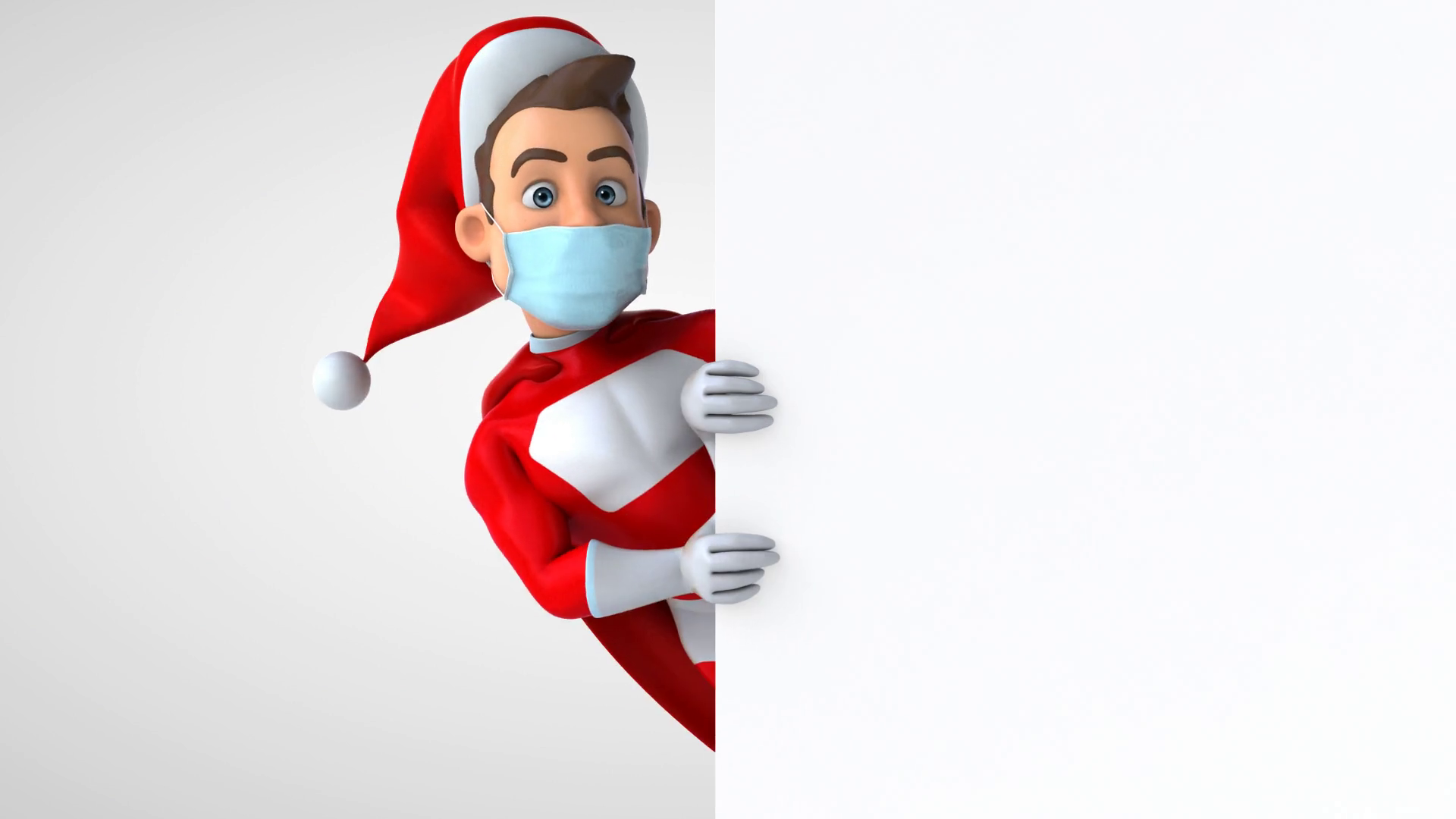 Fun 3d Cartoon Super Santa Claus With Mask Stock Motion Graphics SBV ...