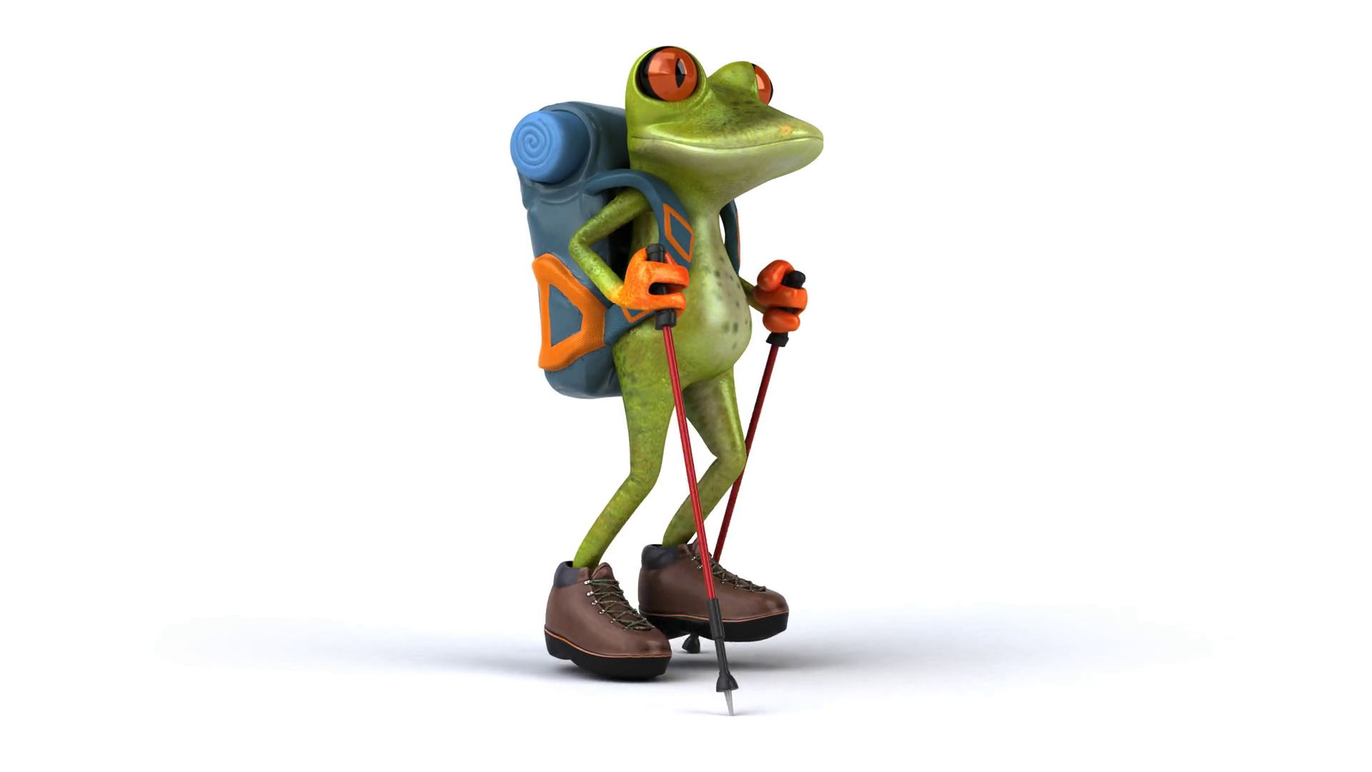 Fun backpacker frog walking - 3D Animation Stock Video Footage 00:10 ...