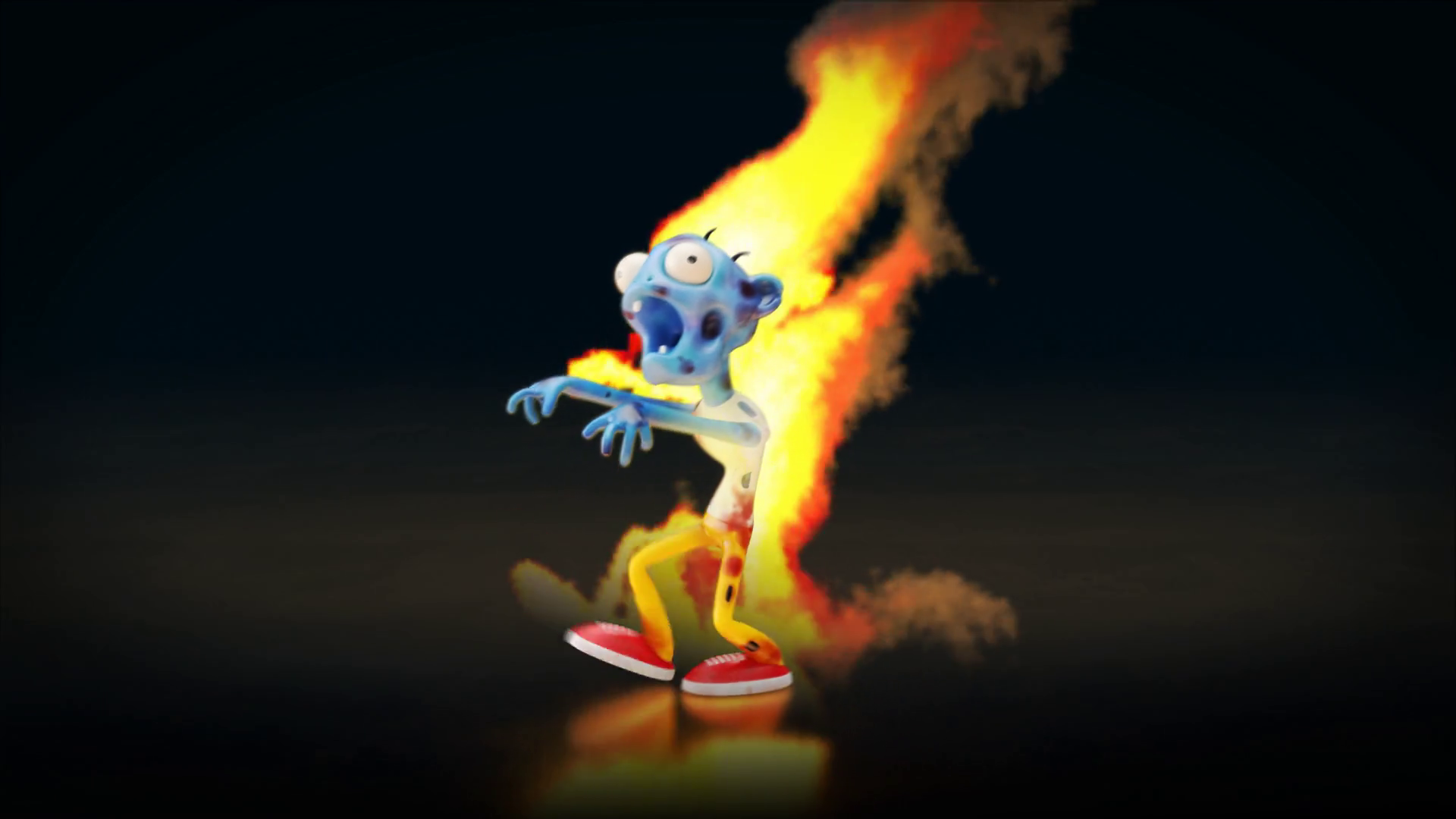 Fun Burning Zombie Walking Around Stock Motion Graphics SBV-337822849 ...