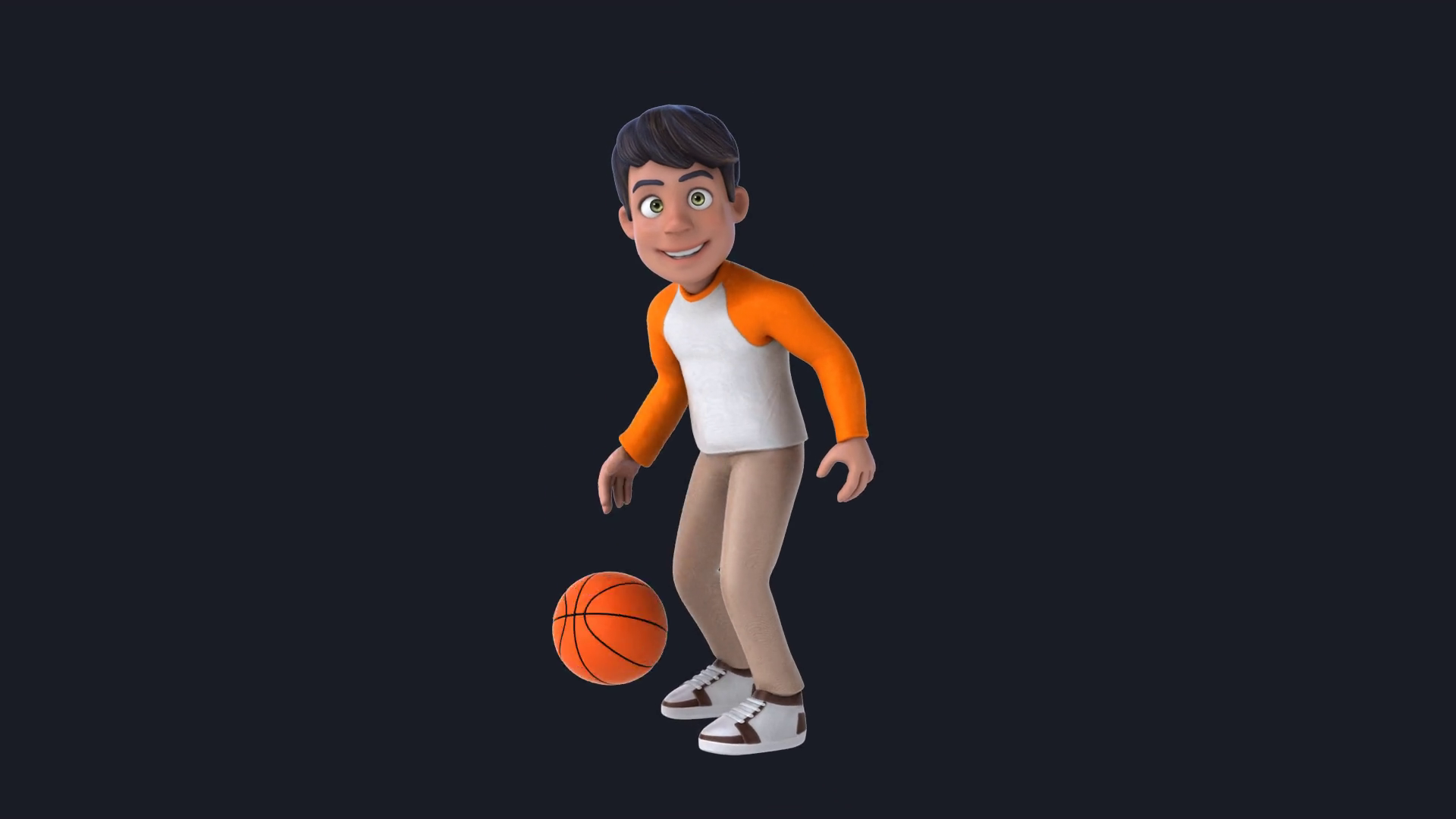 Fun 3d Cartoon Kid Playing Basketball (alpha Stock Motion Graphics SBV ...