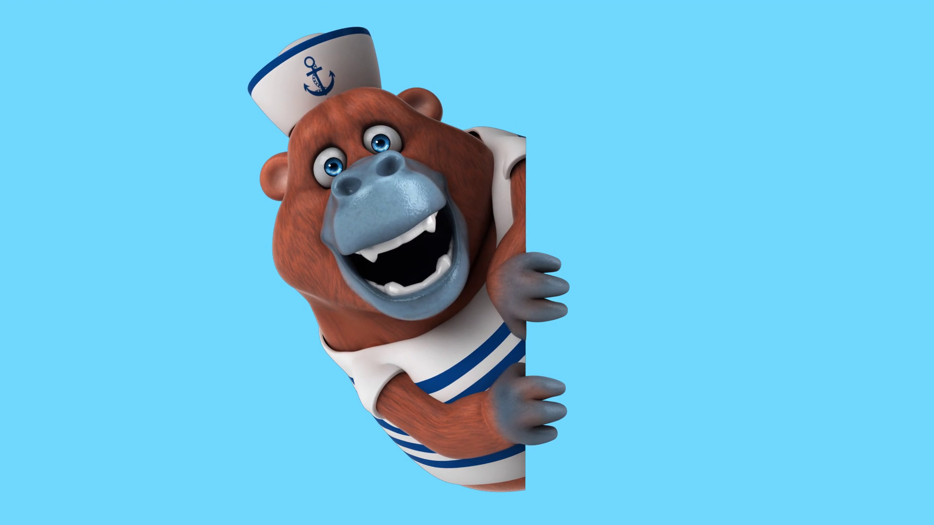 Fun 3d Cartoon Orang Outan With Sign (with Stock Motion Graphics SBV ...