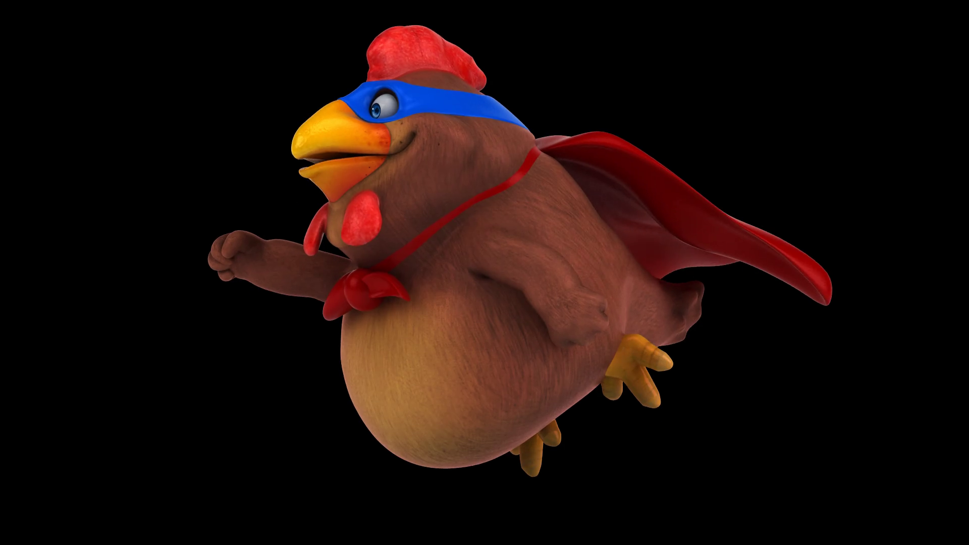 Fun 3d Chicken Superhero Flying (with Alpha Stock Motion Graphics SBV ...
