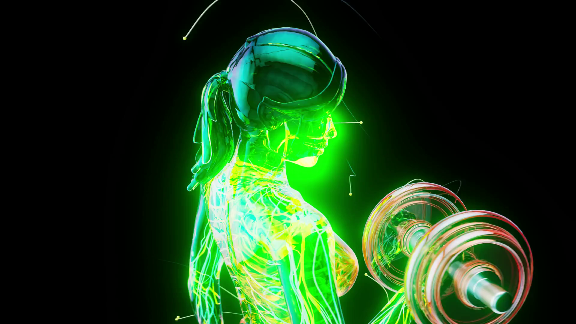 4k Abstract Animation Of Woman With Weights Stock Motion Graphics SBV-348687441 - Storyblocks