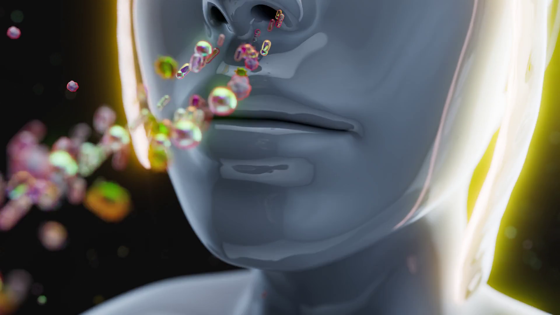 Conceptual Animation Of Girl Breathing Stock Footage SBV-351860852 ...