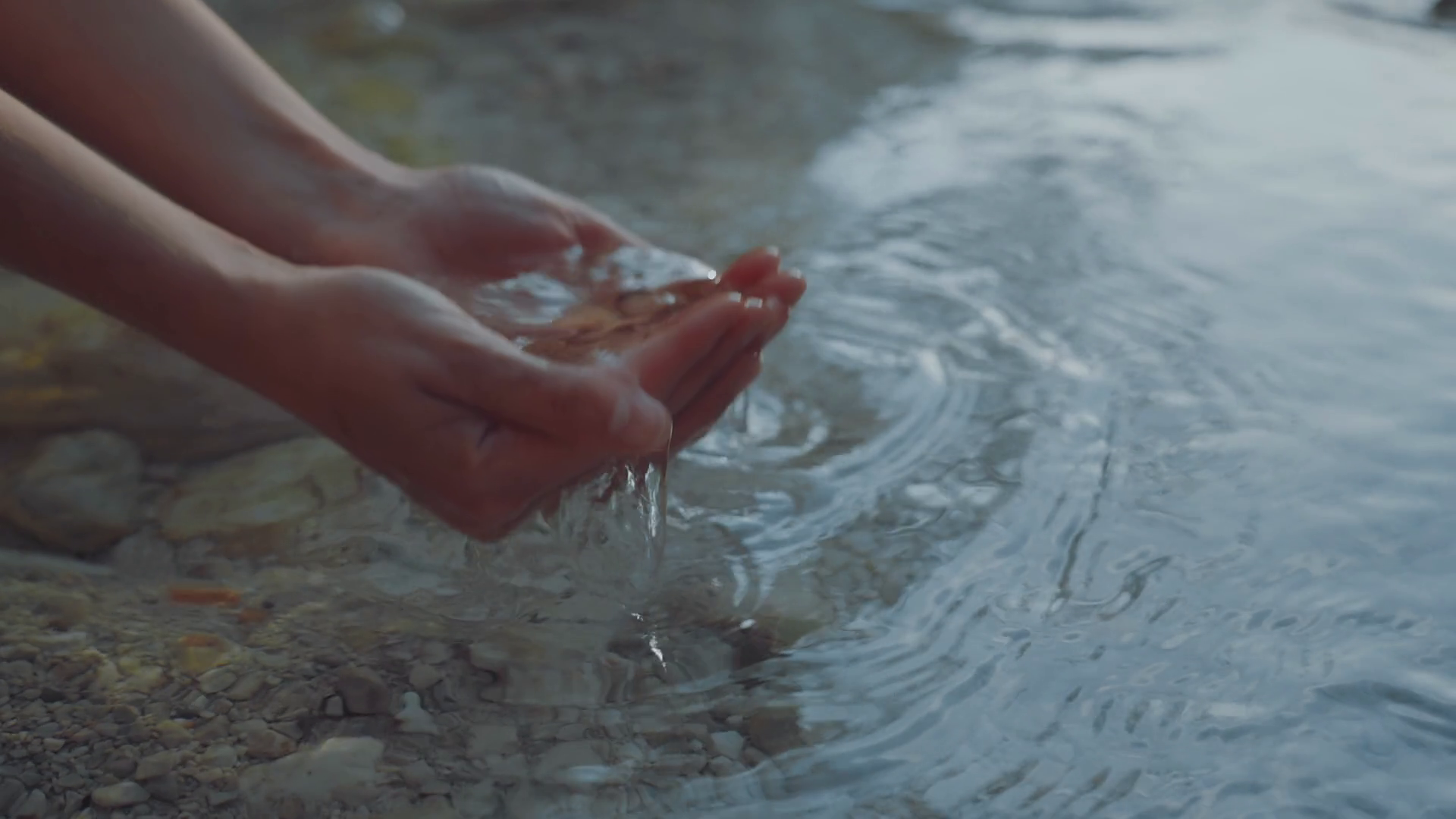 Close-up Of Hands With Pure Spring Water Stock Footage SBV-347274240 ...