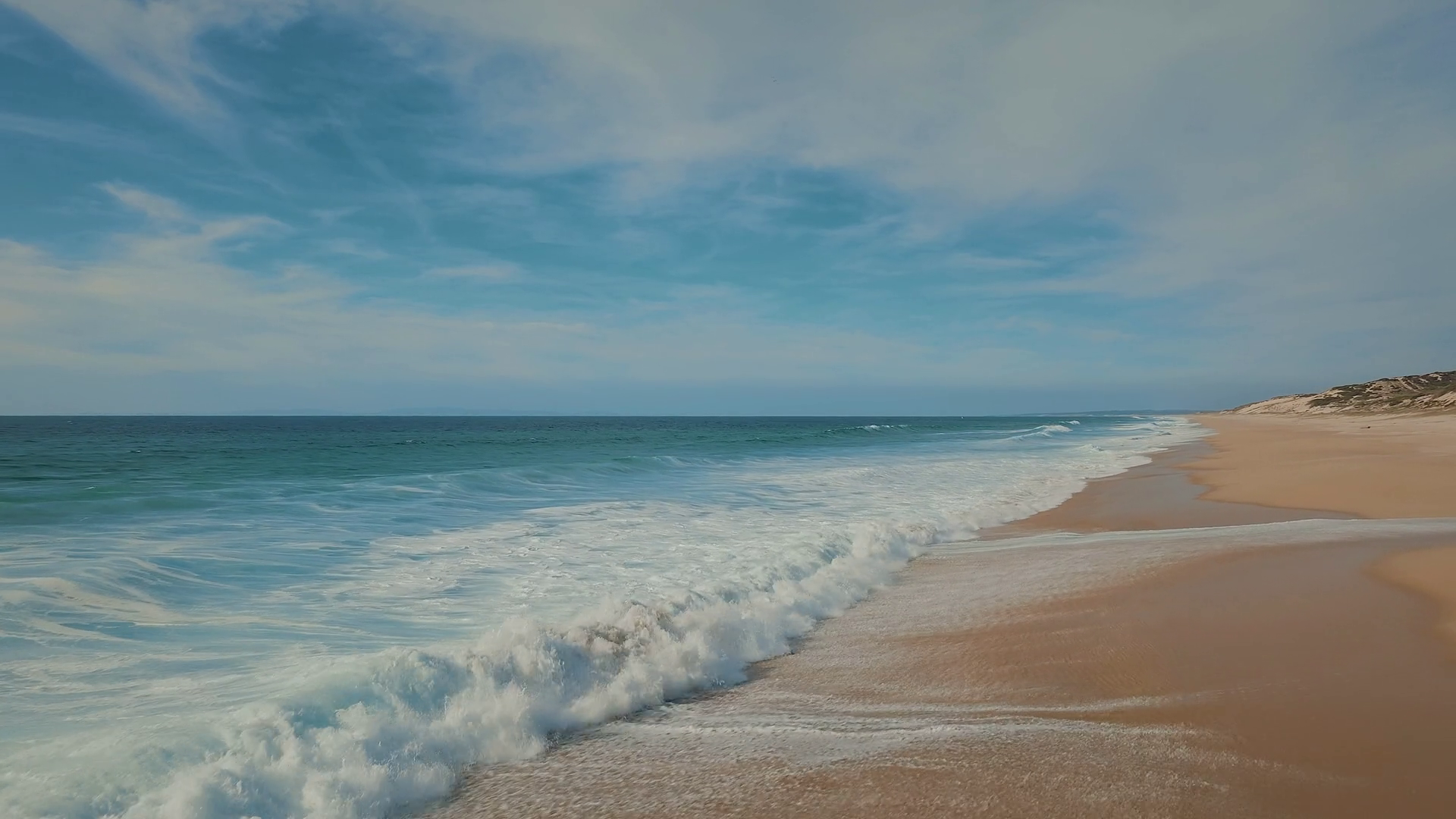 Ocean Tides Moving Towards Tropical Beach Stock Footage SBV-347688362 ...