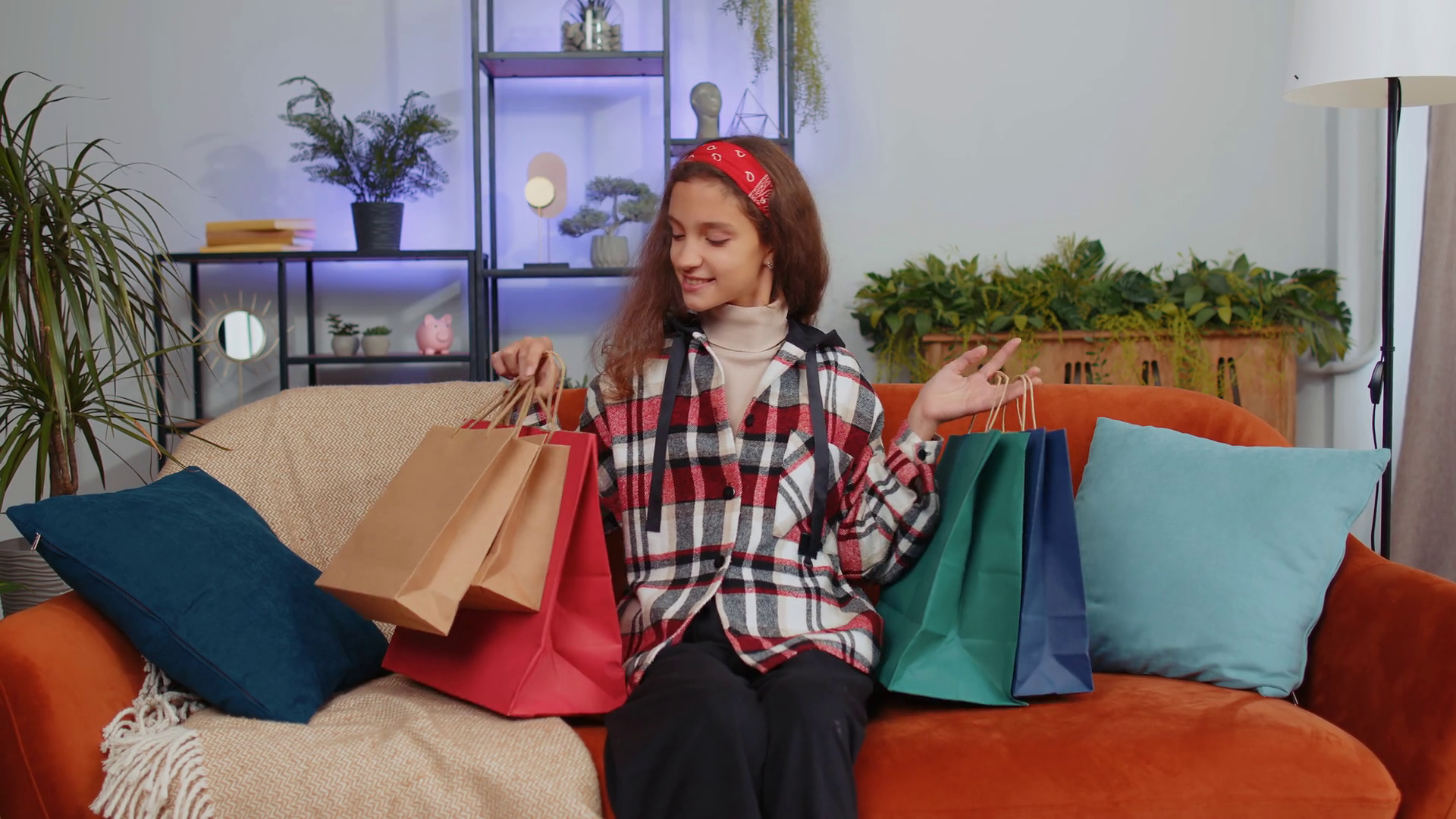 Happy Girl Child Kid Shopaholic Consumer Stock Footage SBV-352268537 ...