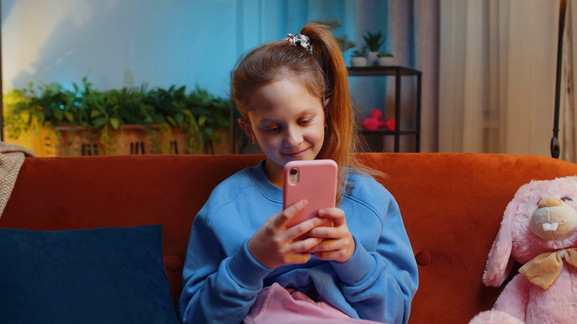 Young Child Kid Girl Texting Share Messages Stock Footage SBV-352048558 ...