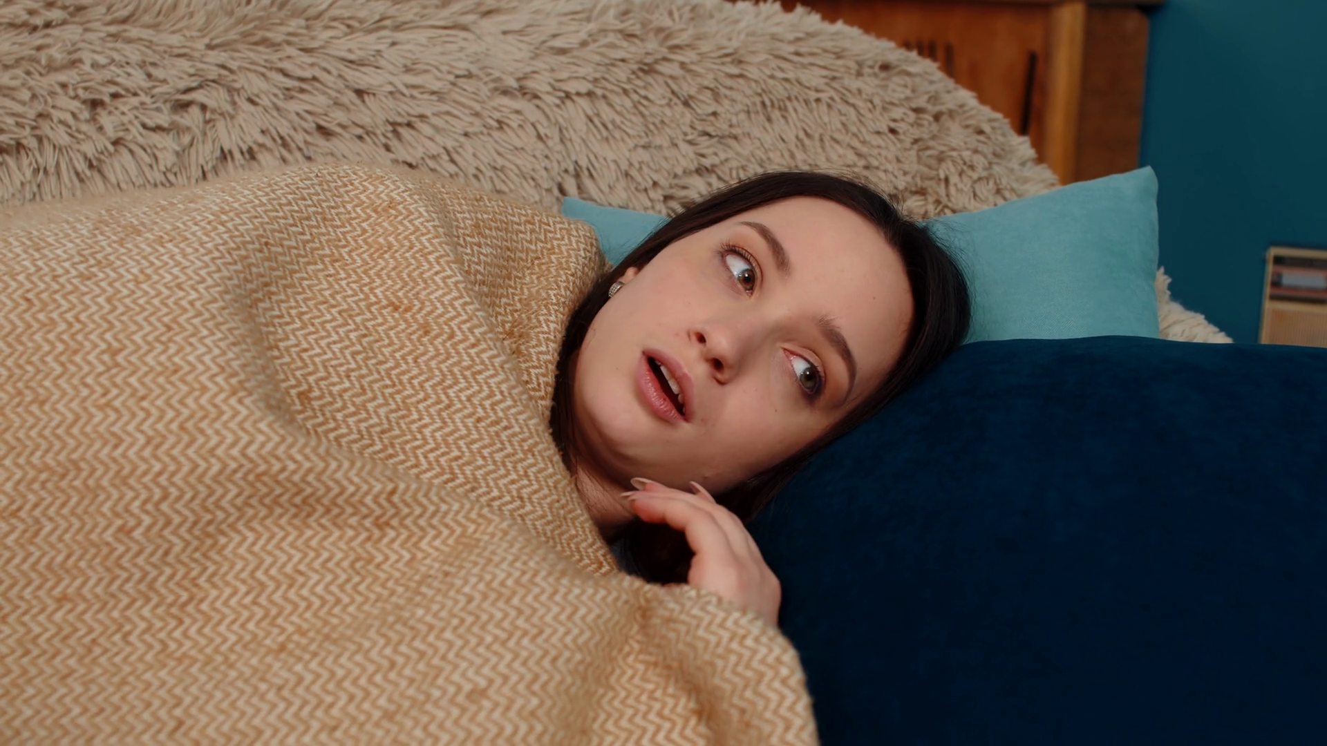 Woman Waking Up Terrified On Sofa Nightmare Stock Footage SBV-352096194 ...