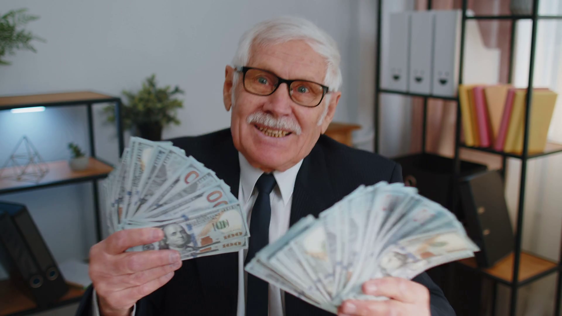 Business Man Accountant Celebrating Business Stock Footage SBV ...