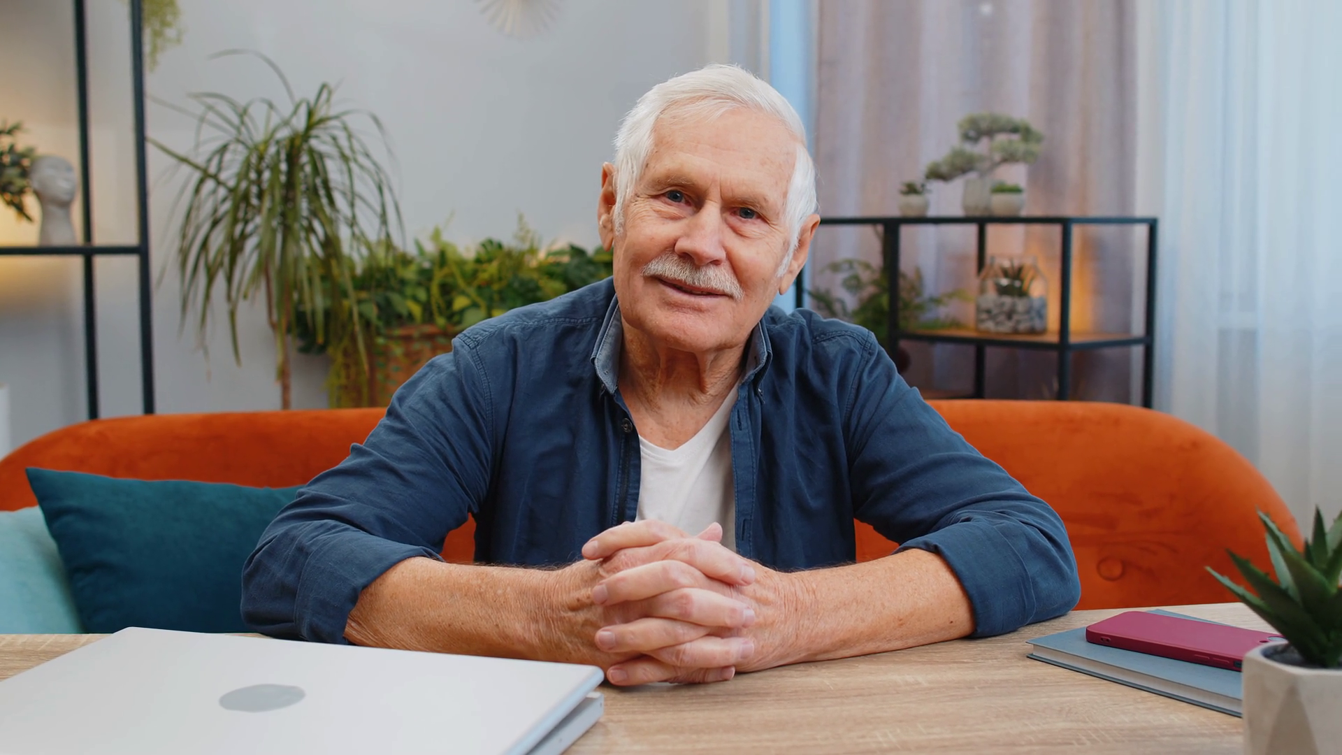 Happy Calm Smiling Senior Old Man Glad Stock Footage SBV-351879645 ...