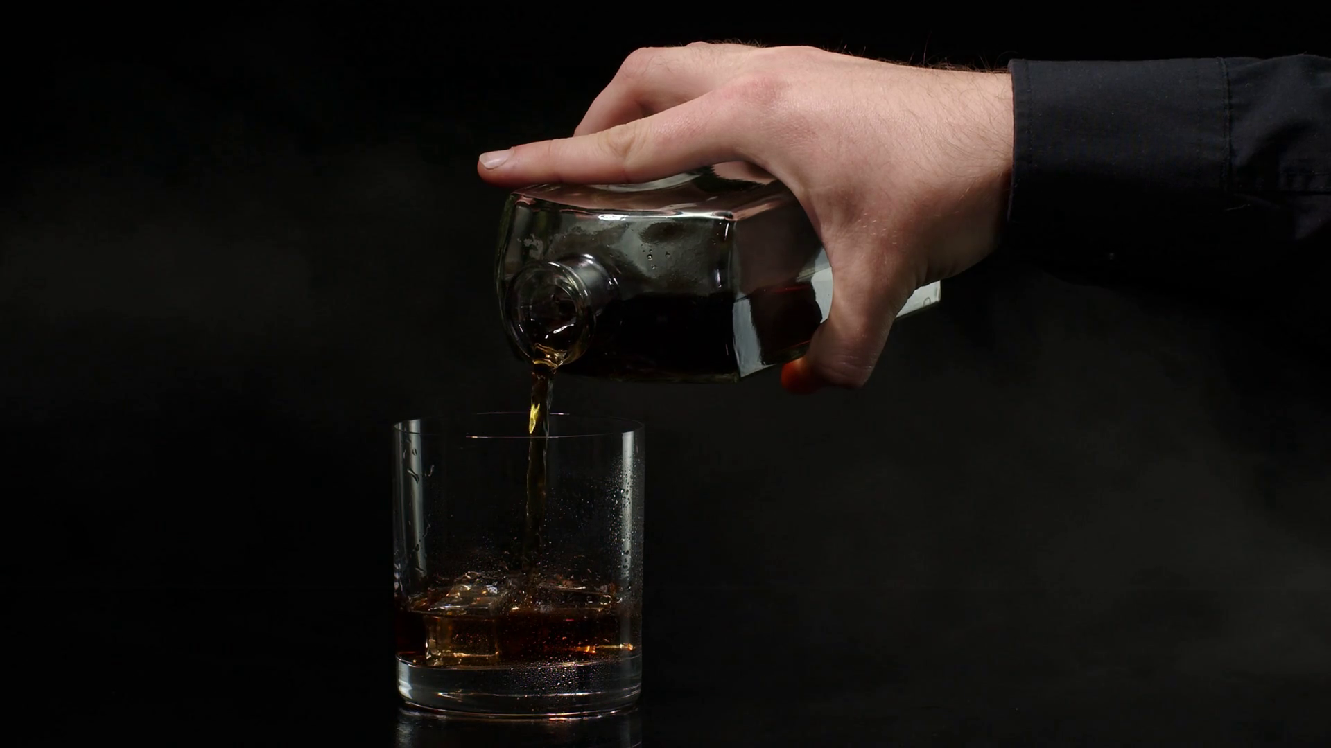 Barman Pouring Whiskey Cognac Brandy From Stock Footage SBV-352267380 ...