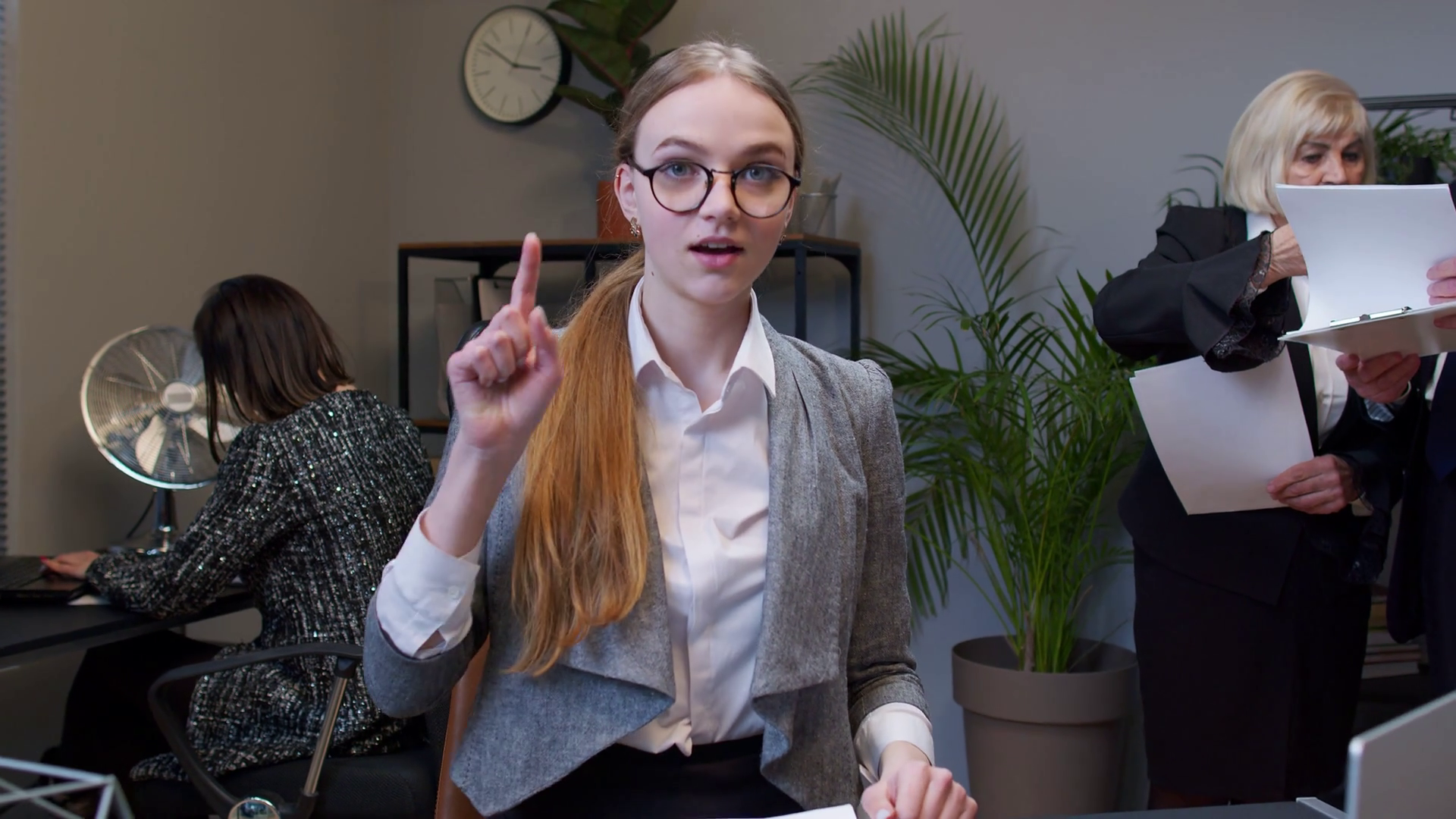 Young Adult Business Woman Pointing To Stock Footage SBV-352122409 ...