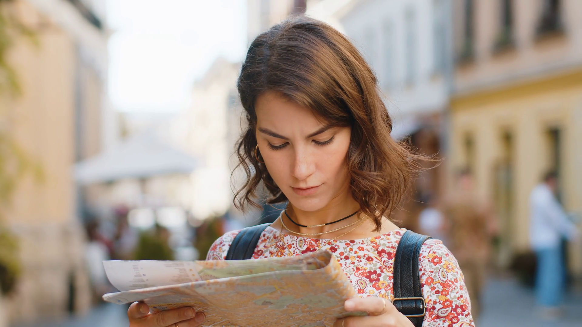 Woman Lost Traveling In Europe City Stock Footage SBV-352069239 ...