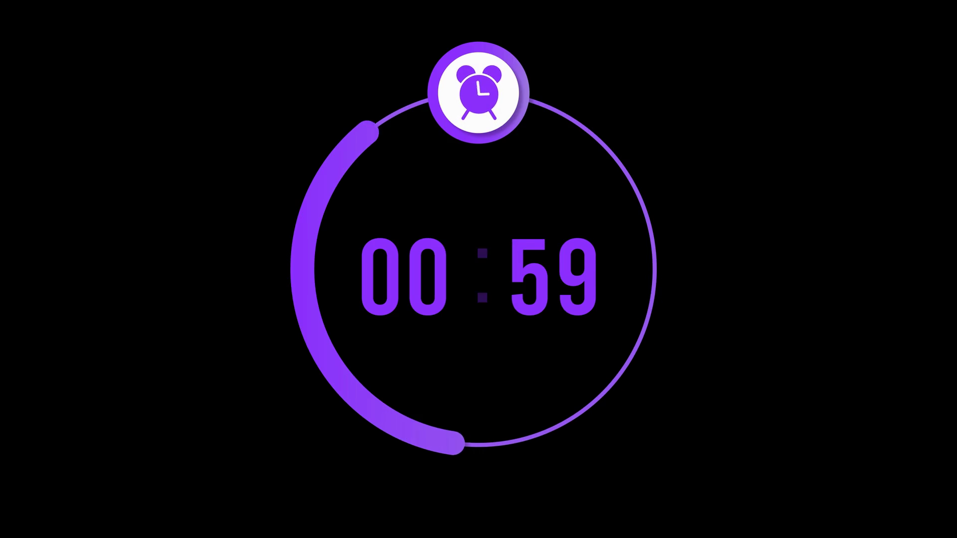 1 Minute Timer Countdown Animation 60 Second Stock Motion Graphics SBV ...