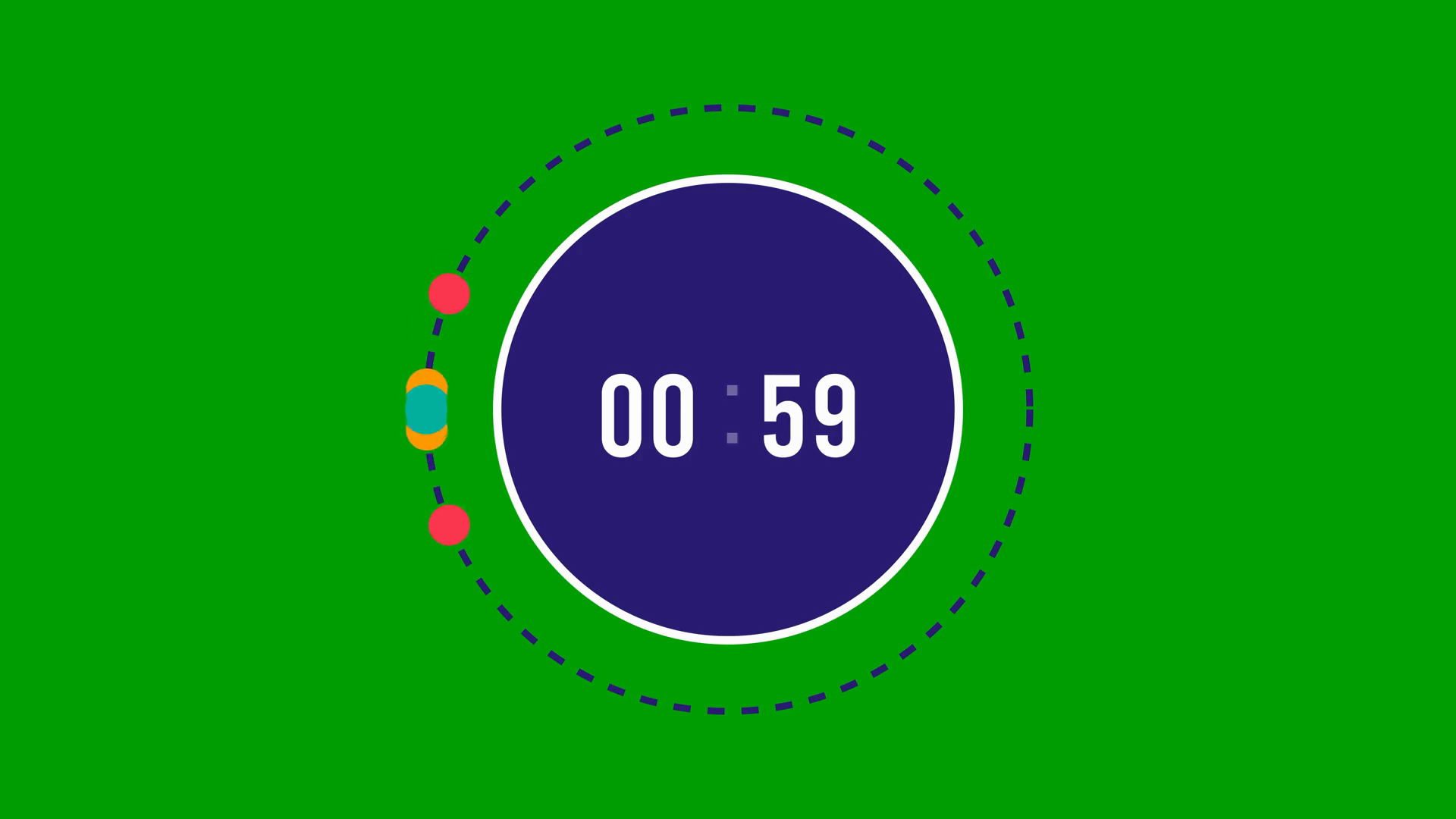 1 Minute Timer Countdown Animation 60 Second Stock Motion Graphics SBV ...
