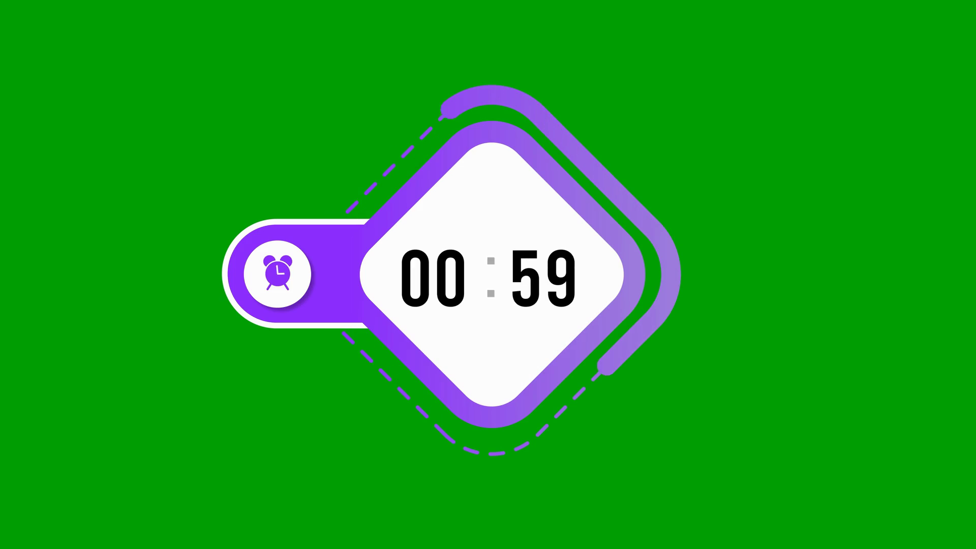 1 Minute Timer Countdown Animation 60 Second Stock Motion Graphics SBV ...