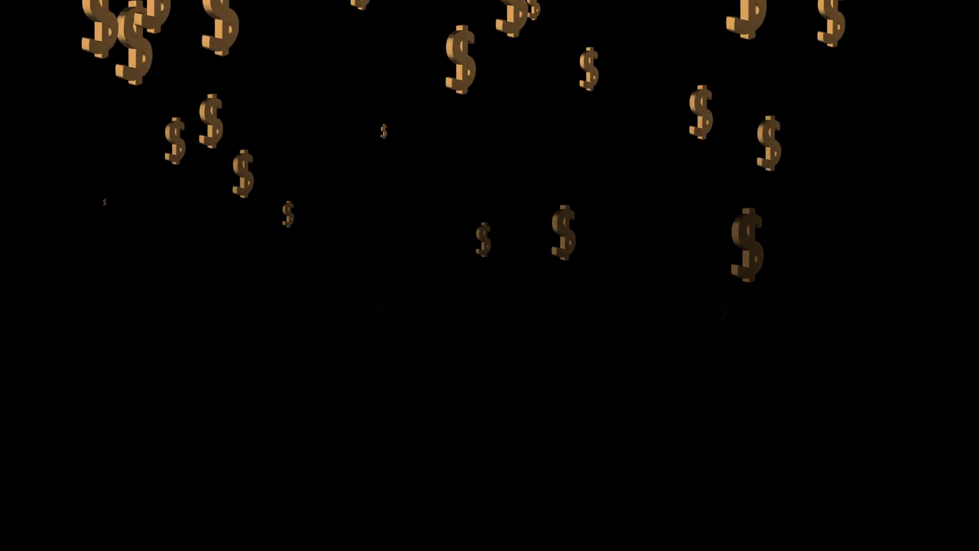 Golden 3d Dollar Symbol Falling On Black 002 Stock Footage SBV ...