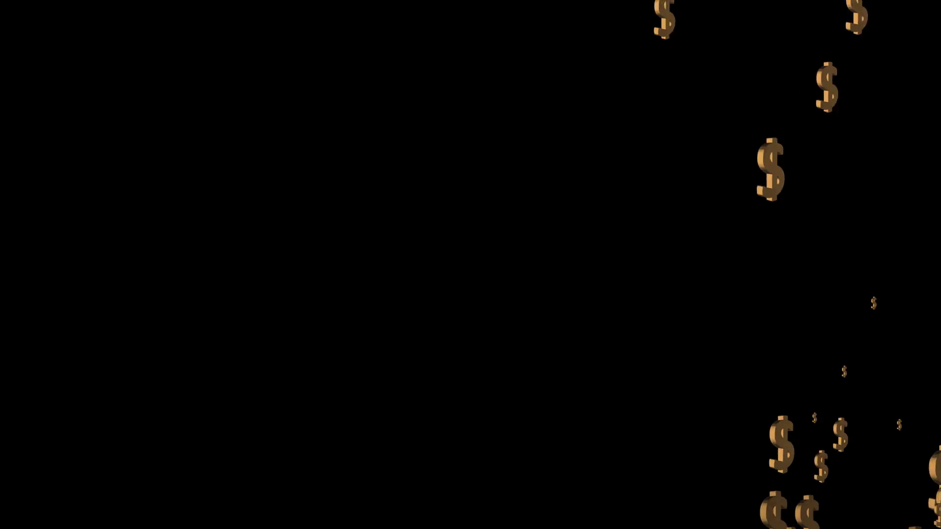 Golden 3d Dollar Symbol Falling On Black 004 Stock Motion Graphics SBV ...