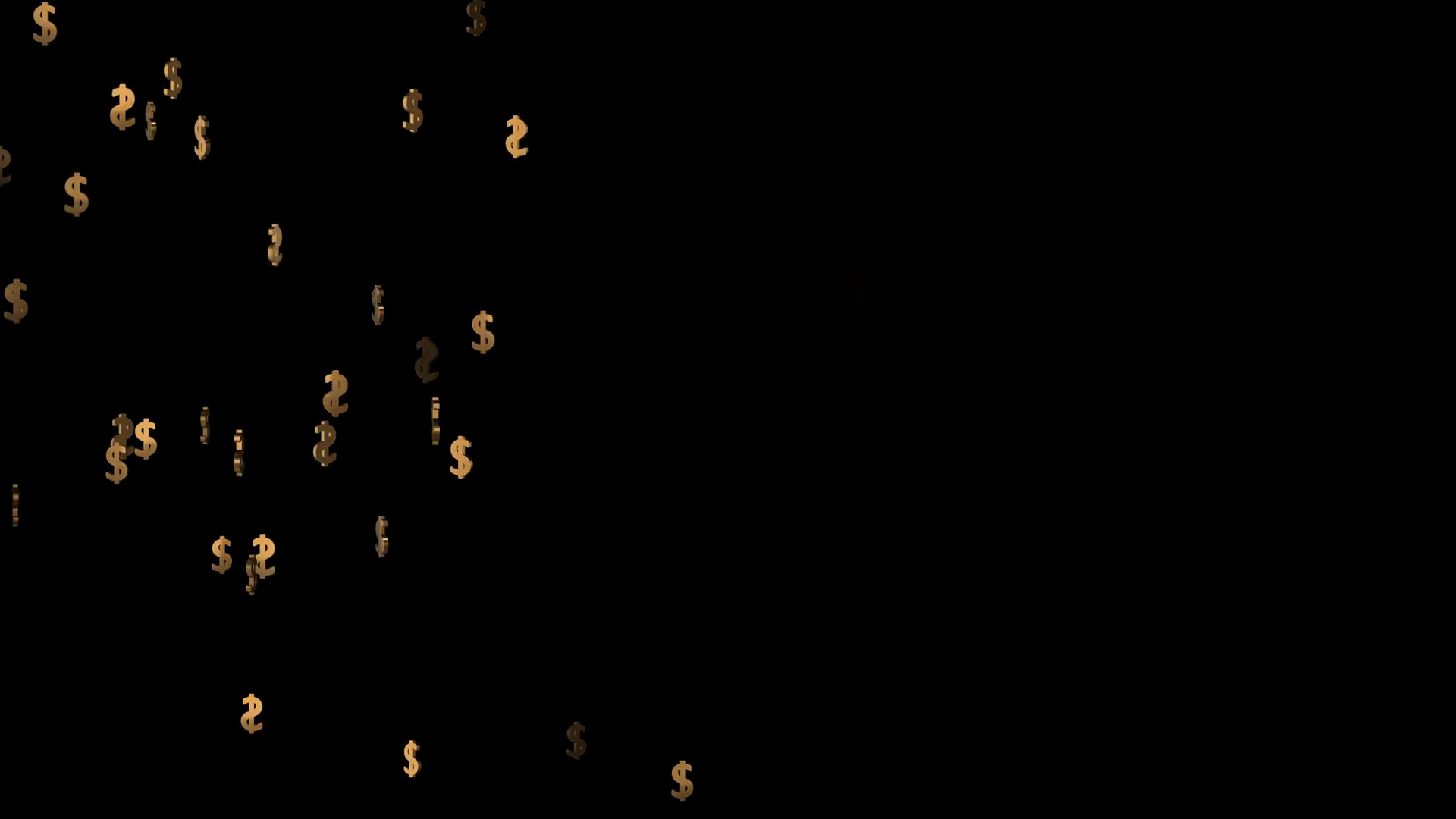 Golden 3d Dollar Symbol Falling On Black 005 Stock Motion Graphics SBV ...