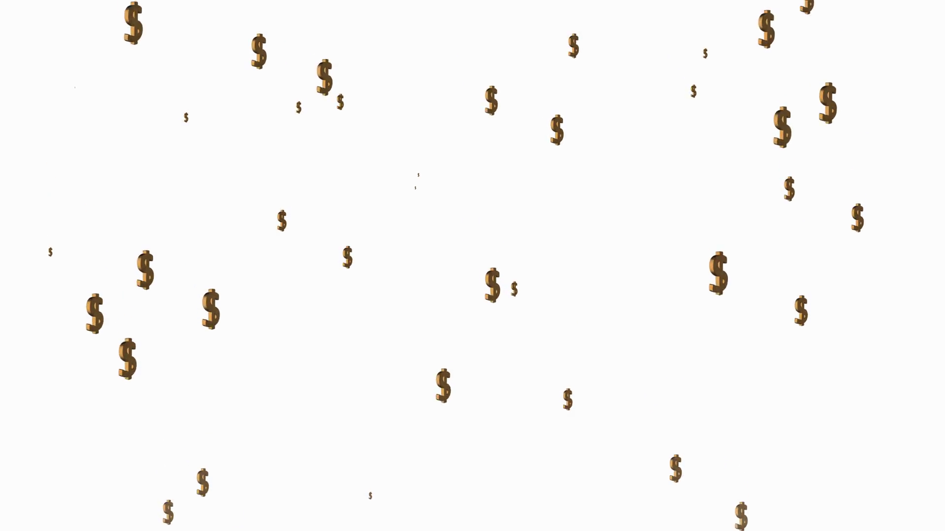 Golden 3d Dollar Symbol Falling On White Stock Footage SBV-348722201 ...