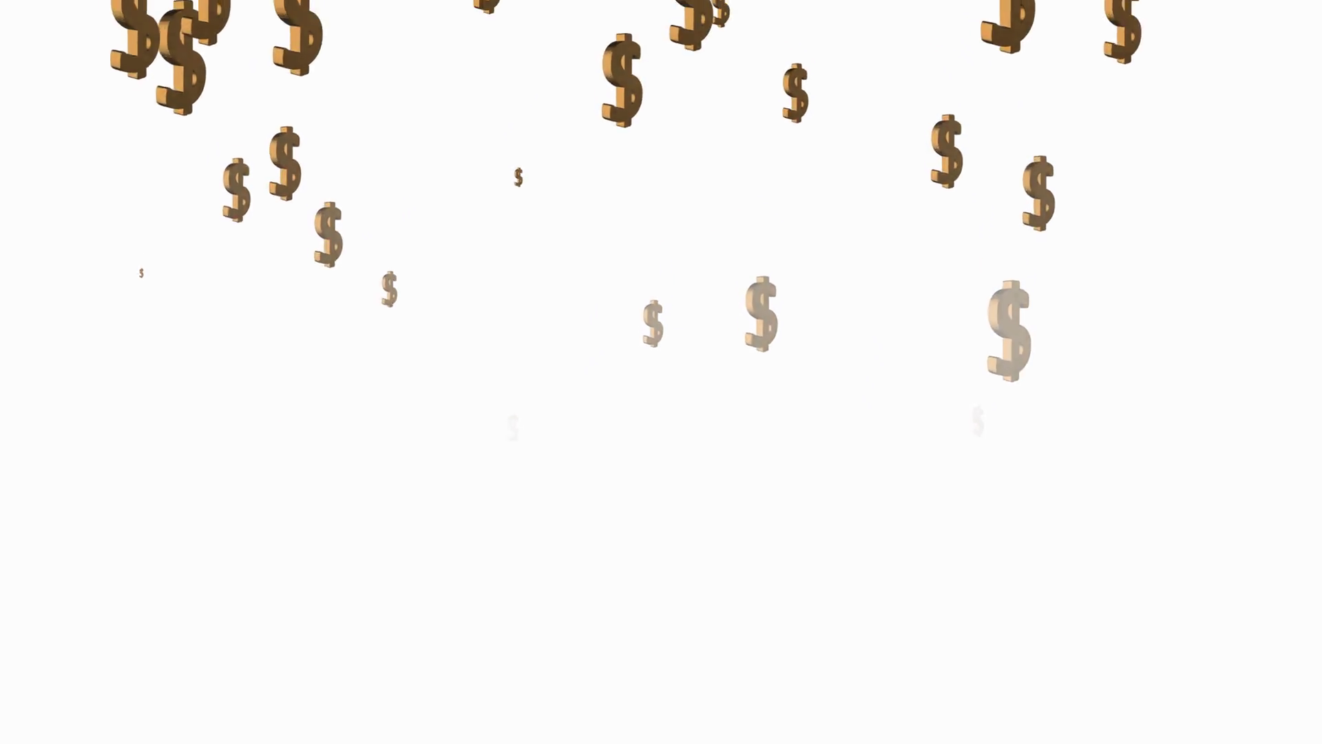 Golden 3d Dollar Symbol Falling On White Stock Footage SBV-348722202 ...