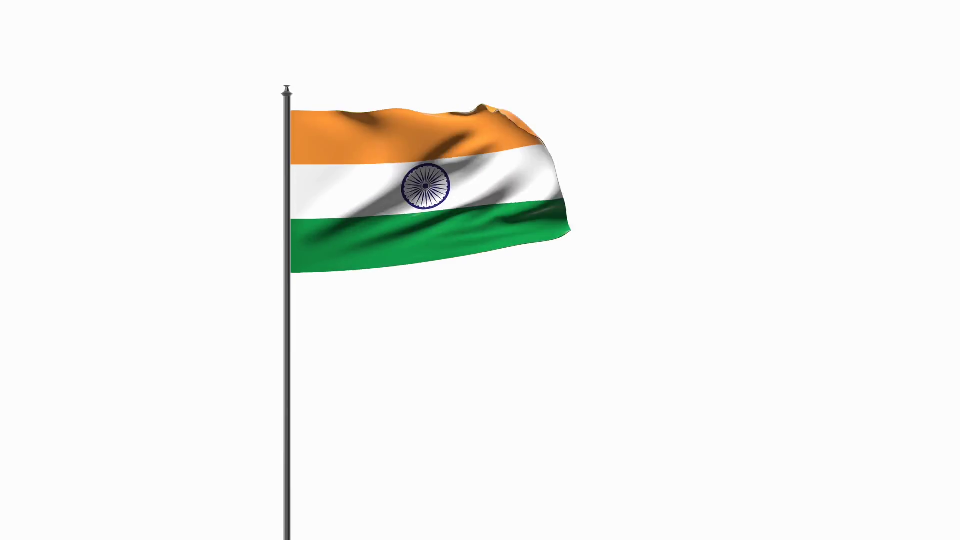 Indian Flag Waving Animation On White Stock Motion Graphics SBV ...