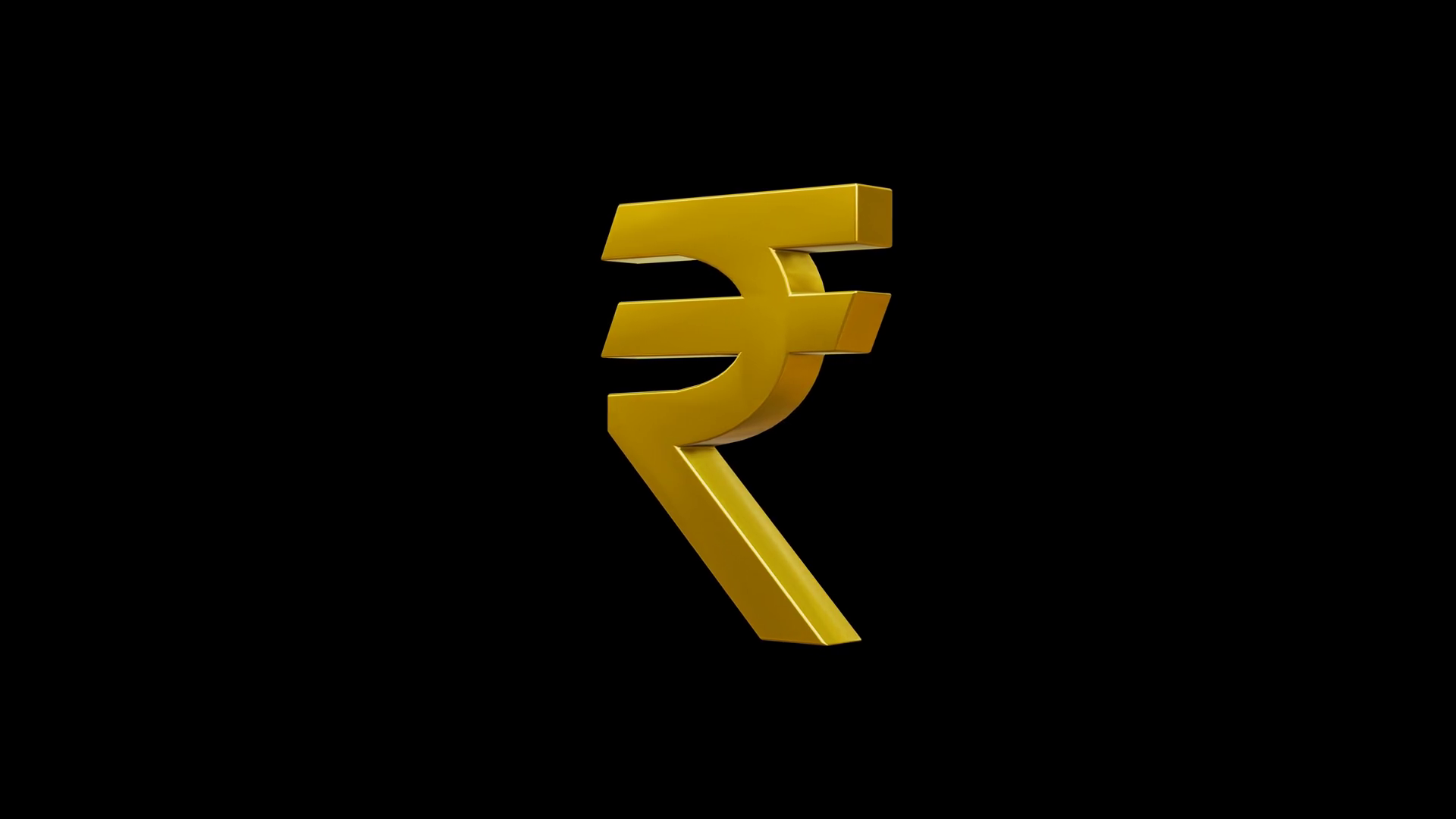 3d Golden Rupee Rotating On Transparent Stock Motion Graphics SBV ...