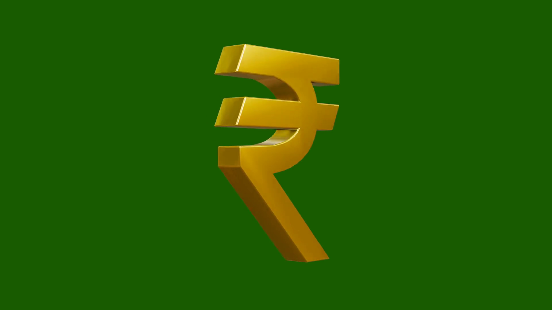 3d Golden Rupee Rotating On Green Background Stock Motion Graphics SBV ...