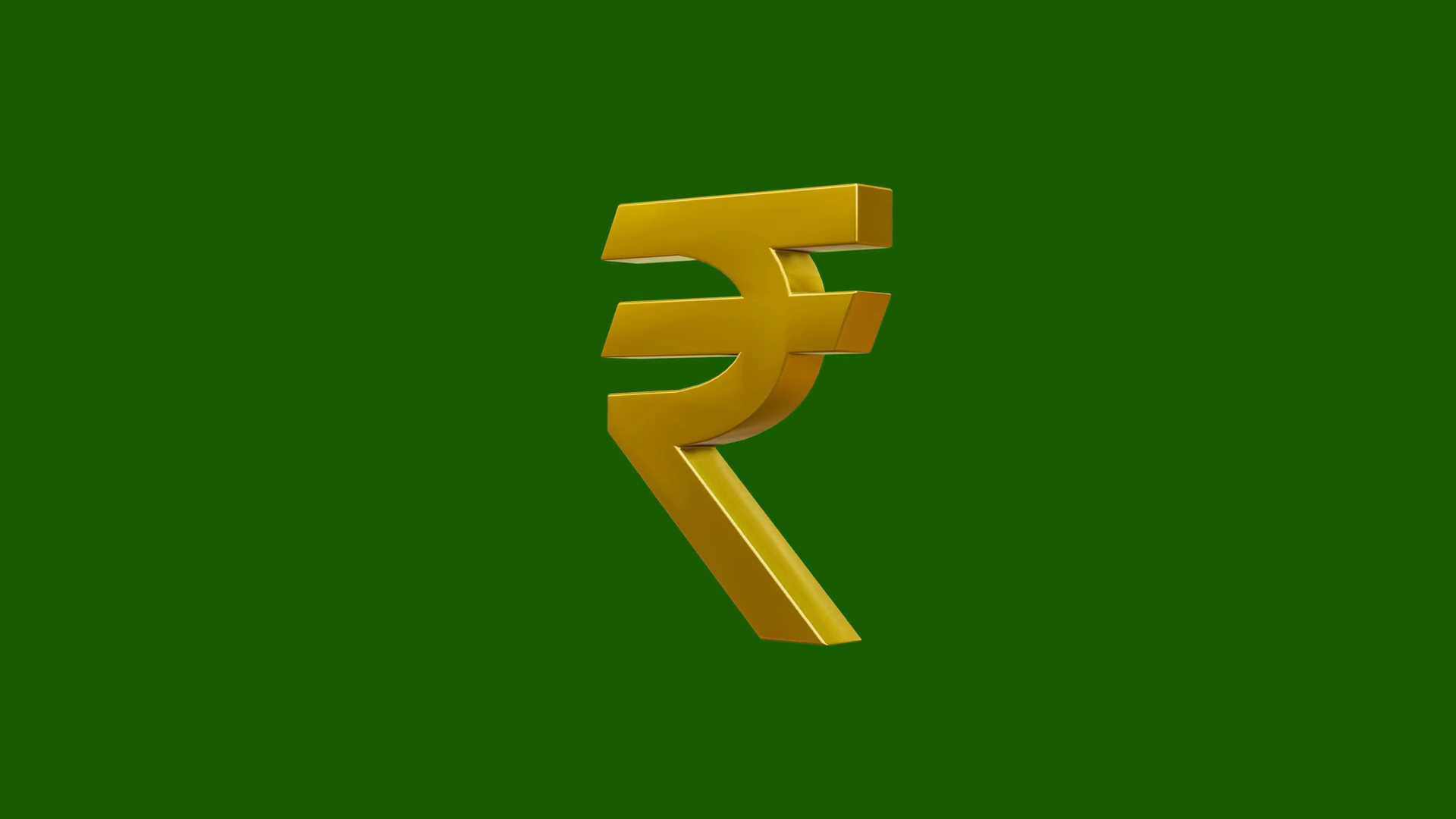 3d Golden Rupee Rotating On Green Background Stock Motion Graphics SBV ...